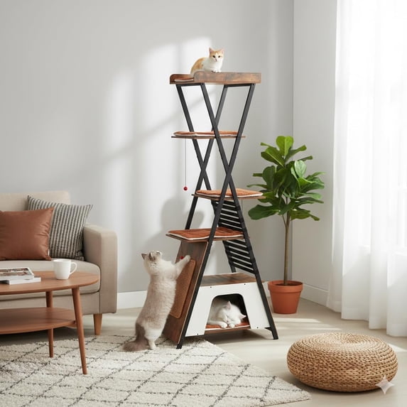 Erinnyees 72" Modern Cat Tower for Indoor Cats - Multi-Level Condo with ...