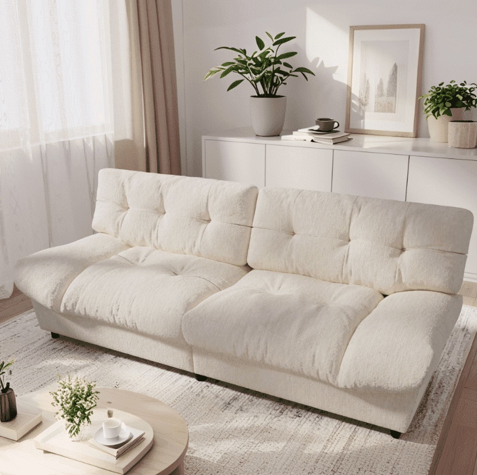 Erinnyees 80" Cloud Couch, Love Seat Sofa, Chenille Overstuffed, with ...