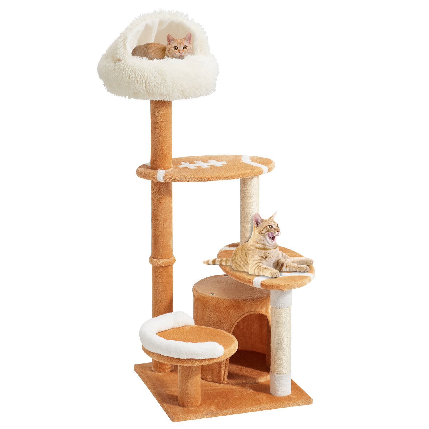 Erinnyees Cat Tree with Football Design, 51.2 Inches Cat Tower, Cozy ...
