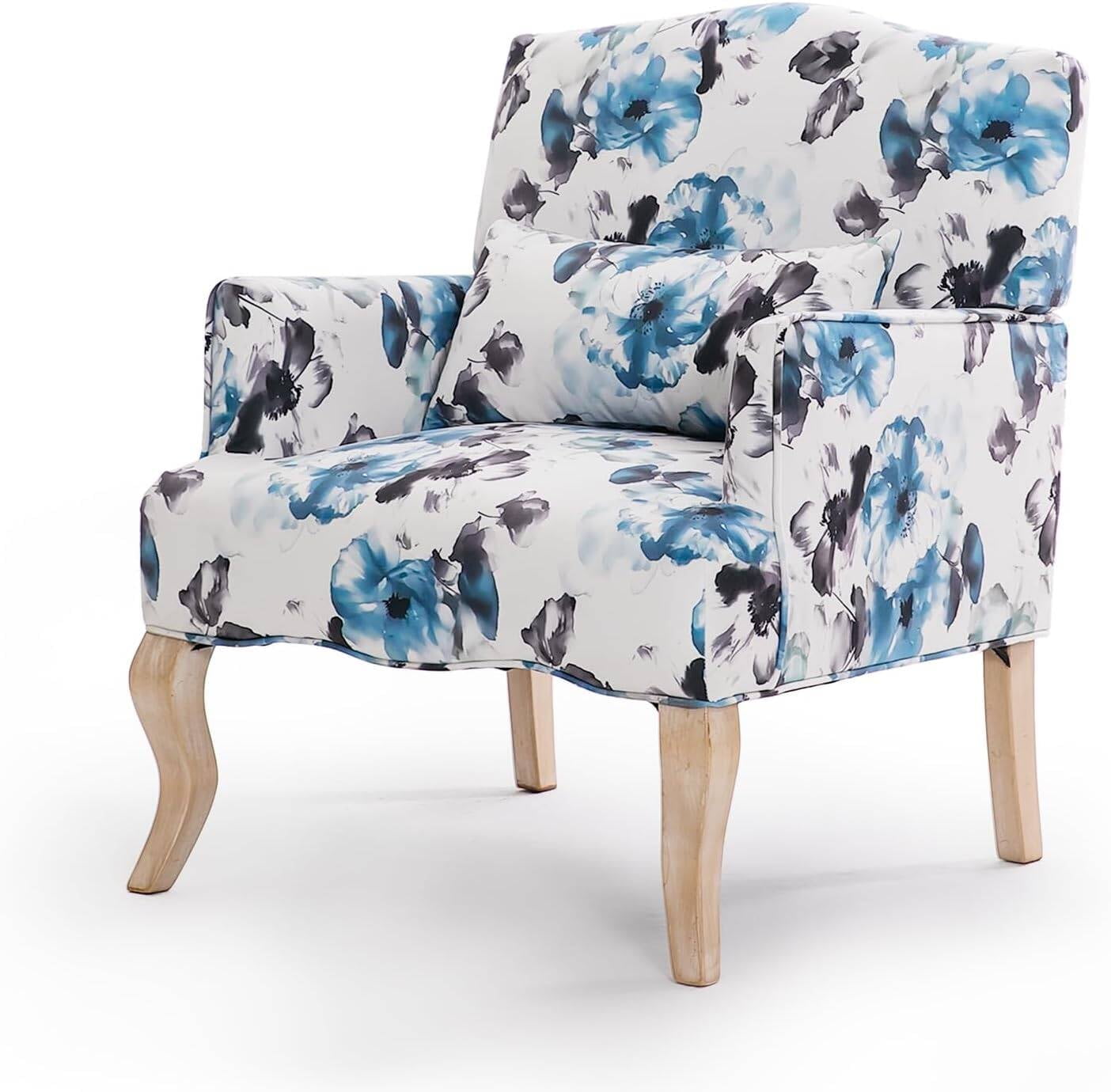 Erinnyees Modern Accent Chair, Upholstered Wingback Chair, Padded ...