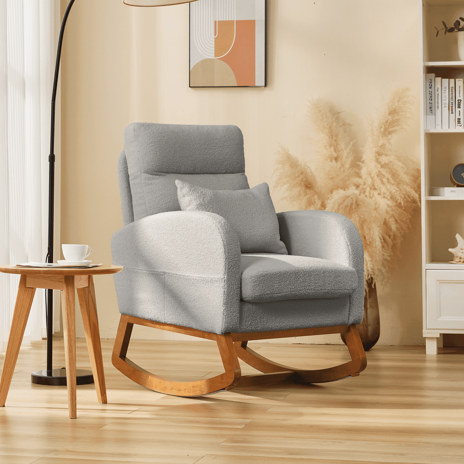 Erinnyees Rocking Chair Indoor, Glider Chair with Sturdy Solid Wood ...