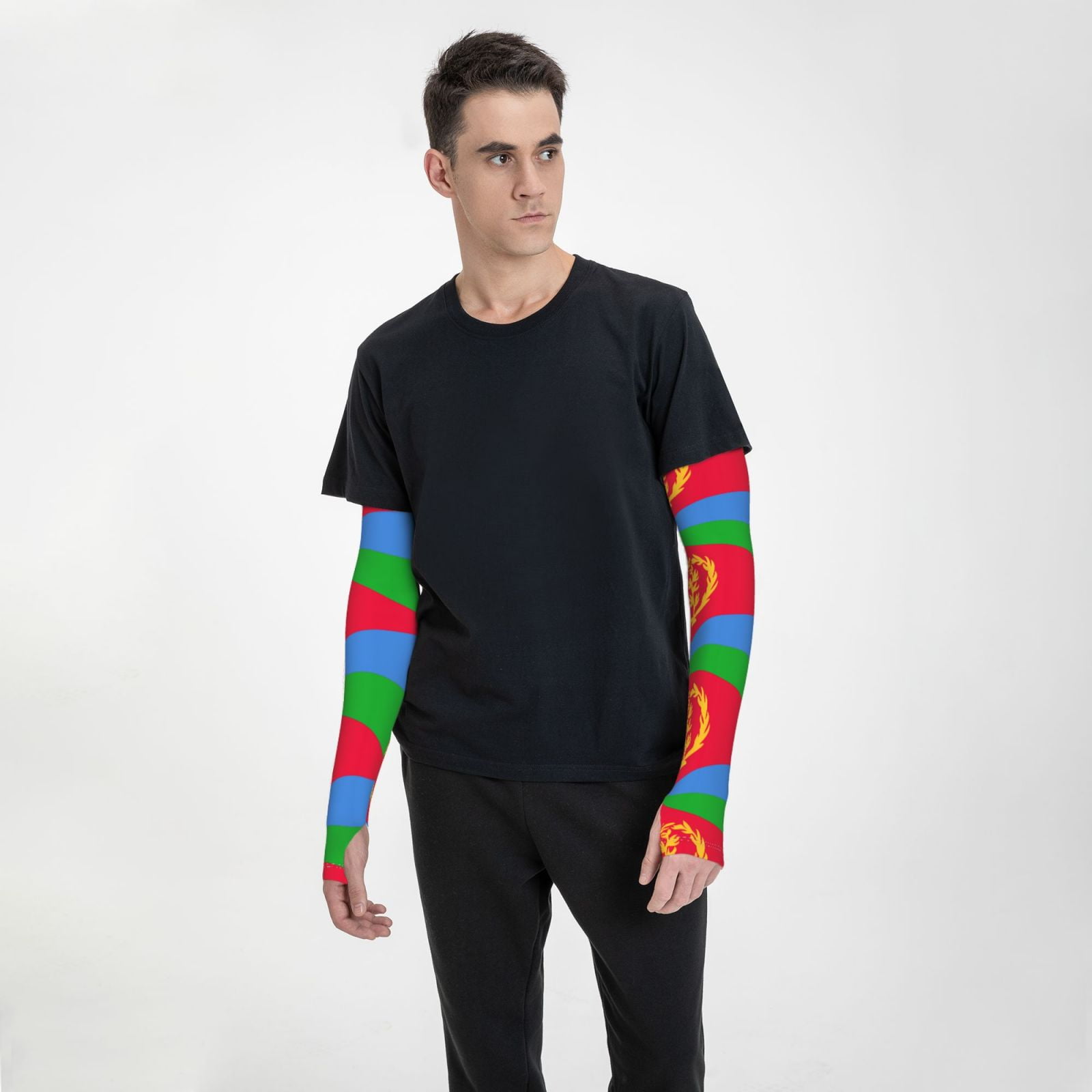 Eritrea Flag Cooling Sleeves Sun Protection Arm Sleeves With Thumb Hole ...