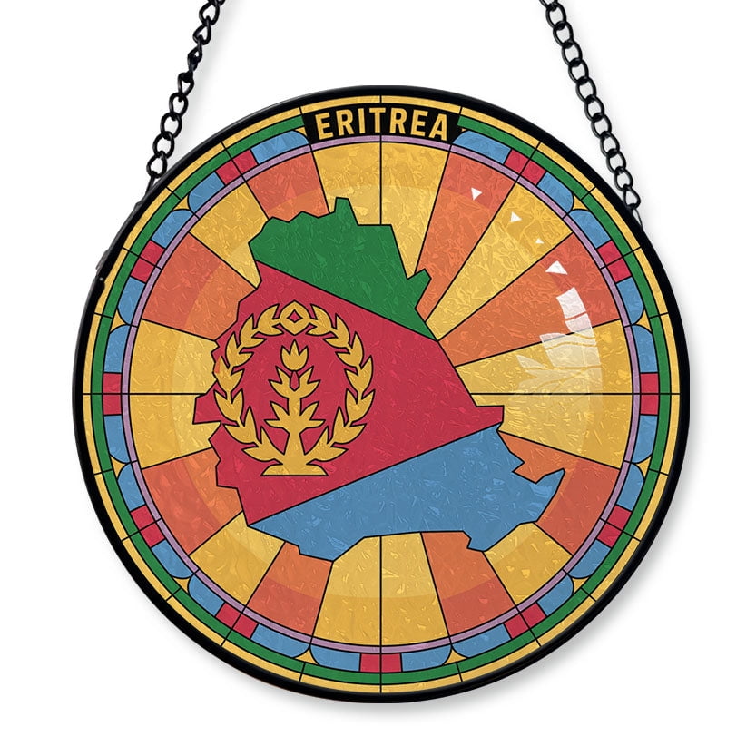Eritrea Travel Decor Suncatcher Stained Glass Window Hanging, Gift for ...