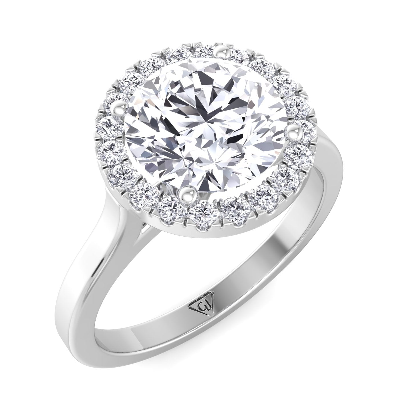 Erla - Round Cut Diamond Halo Engagement Ring - Walmart.com