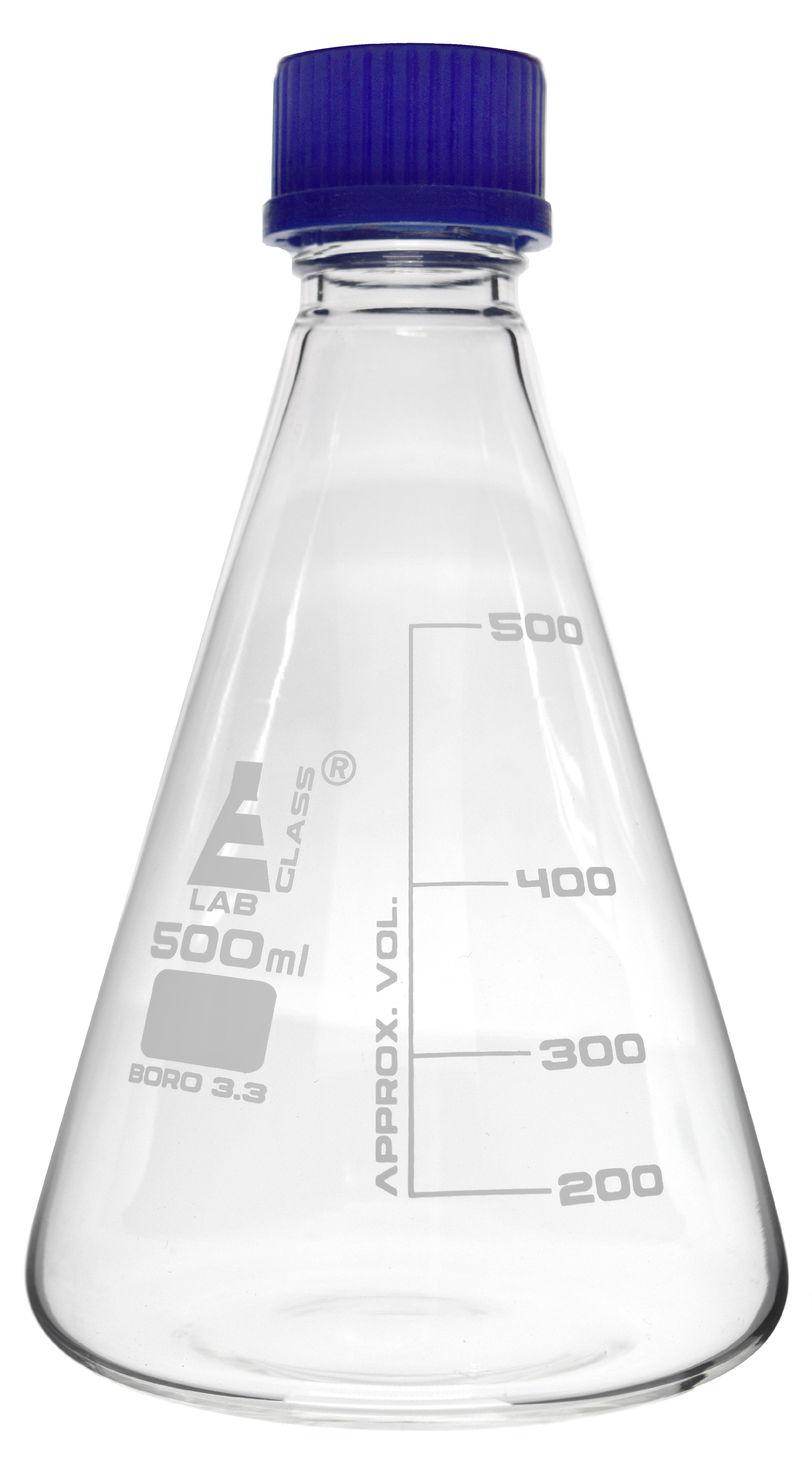 Erlenmeyer Conical Flask, 500ml, with Teflon Lined Screw Cap ...