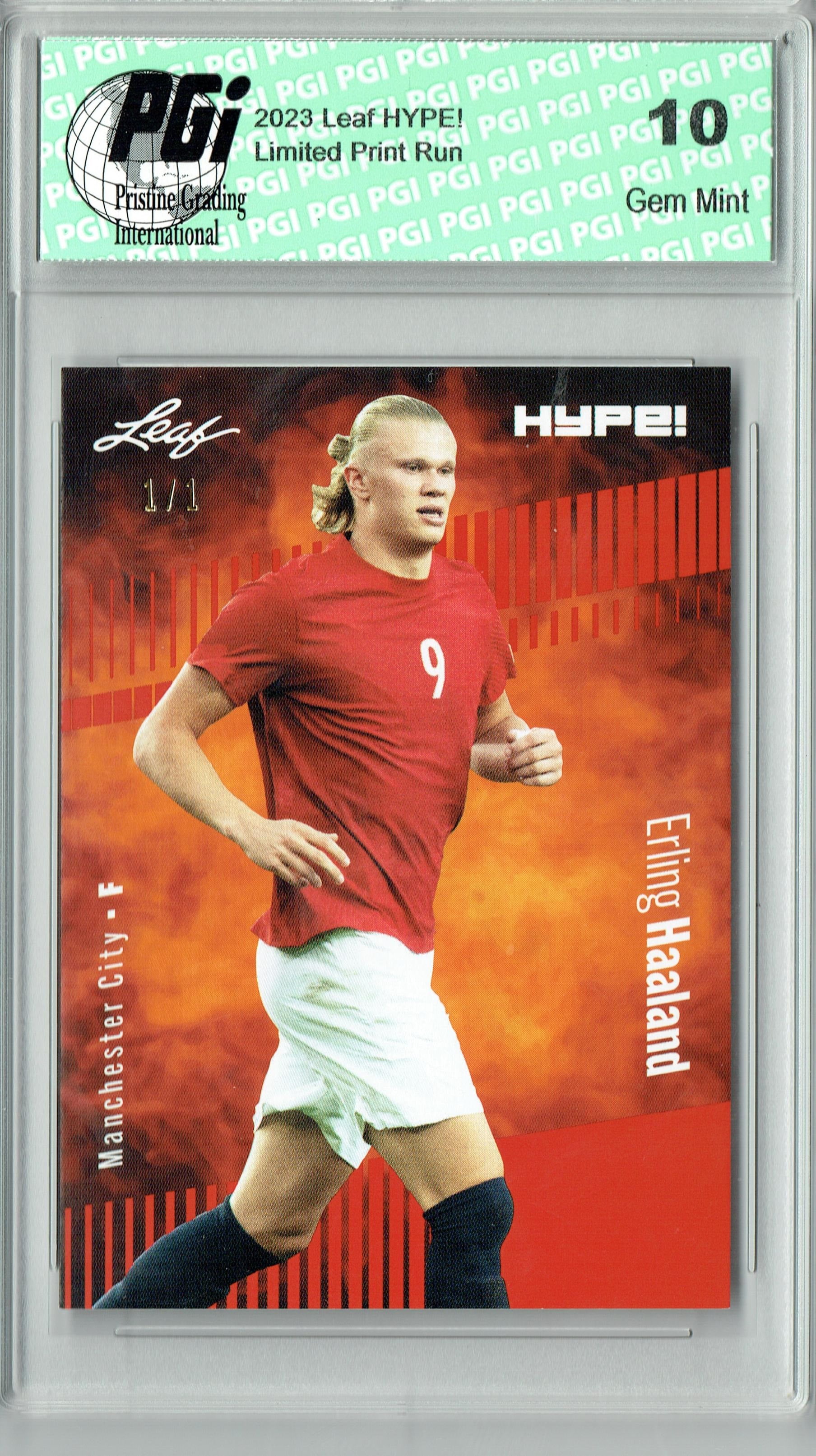 Erling Haaland 2023 Leaf HYPE! #118 Orange Blank Back #1/1 Rare Trading ...