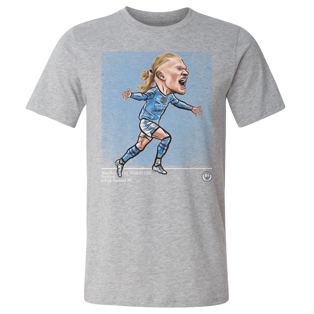 Erling Haaland Manchester City Cartoon WHTVintage T- Shirt, Game Day ...