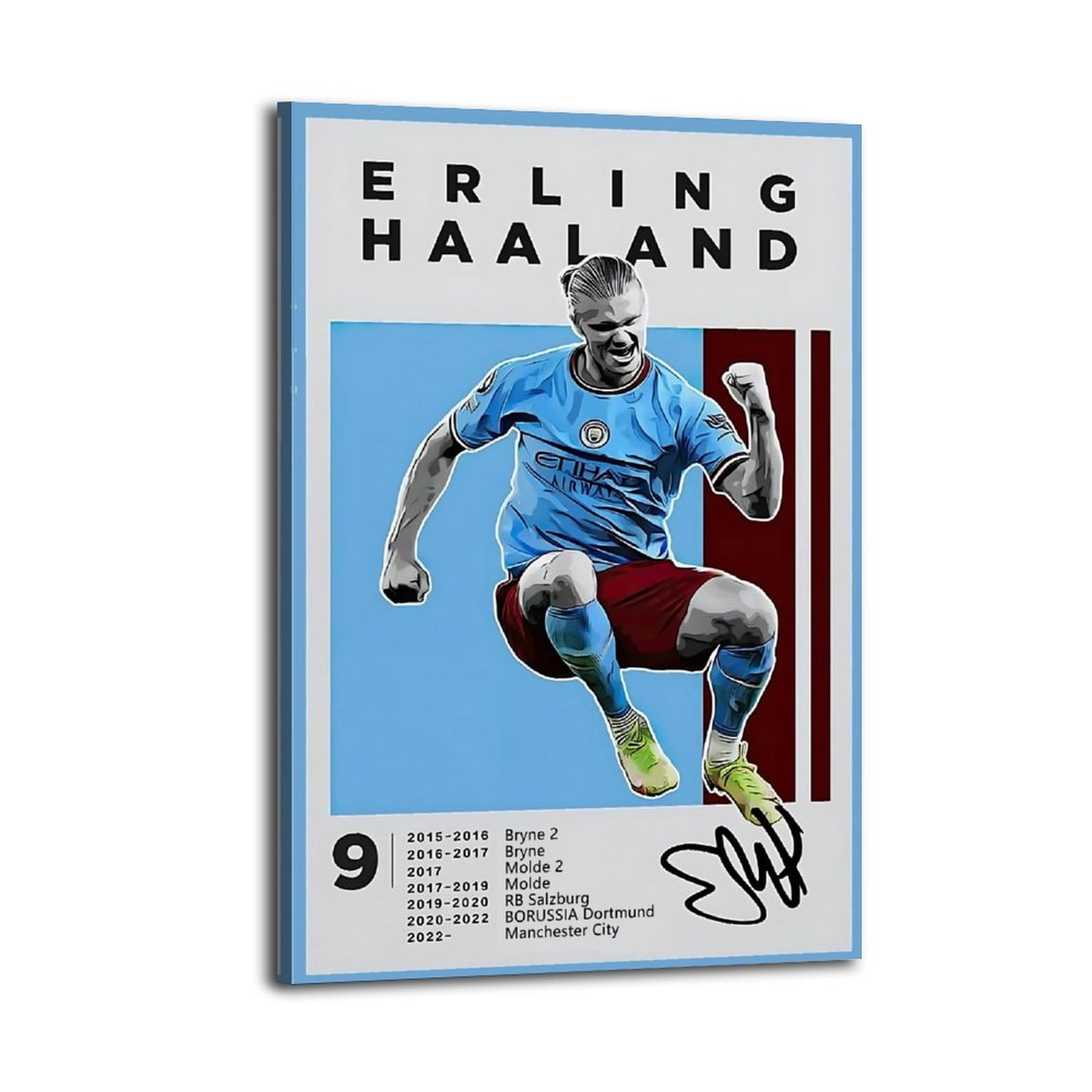 Erling Haaland Poster Soccer Stars Erling Haaland Canvas Art Wall Decor ...