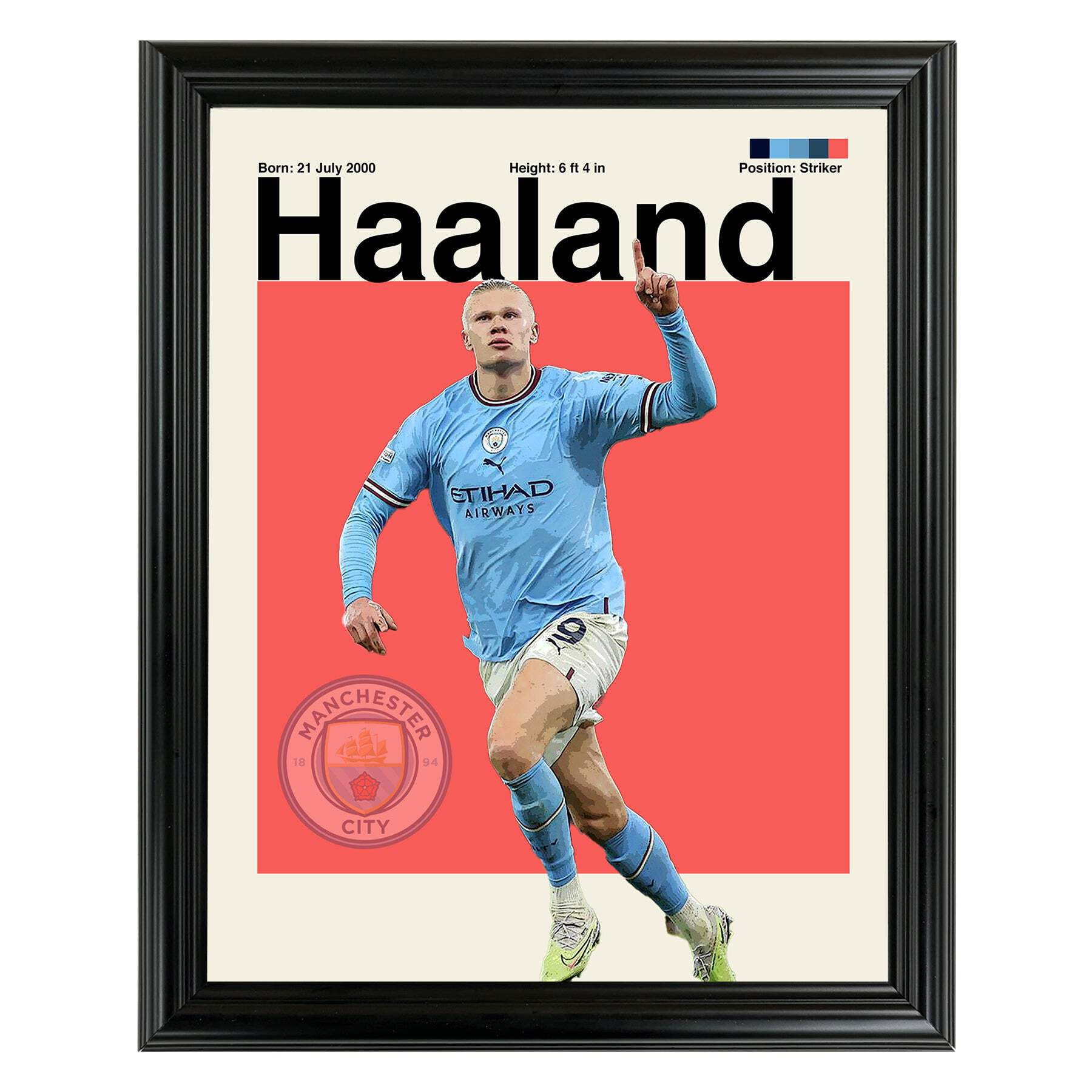 Erling Haaland Sports Art Photo Framed by Thomas Maxwell - Walmart.com