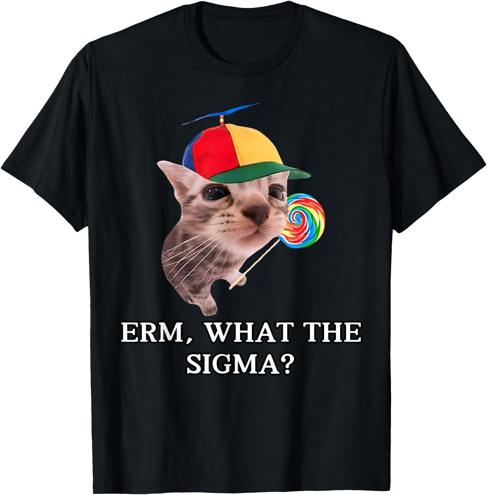 Erm What Sigma Cat Meme Funny Memes Internet Memes Joke Mens T-Shirt ...