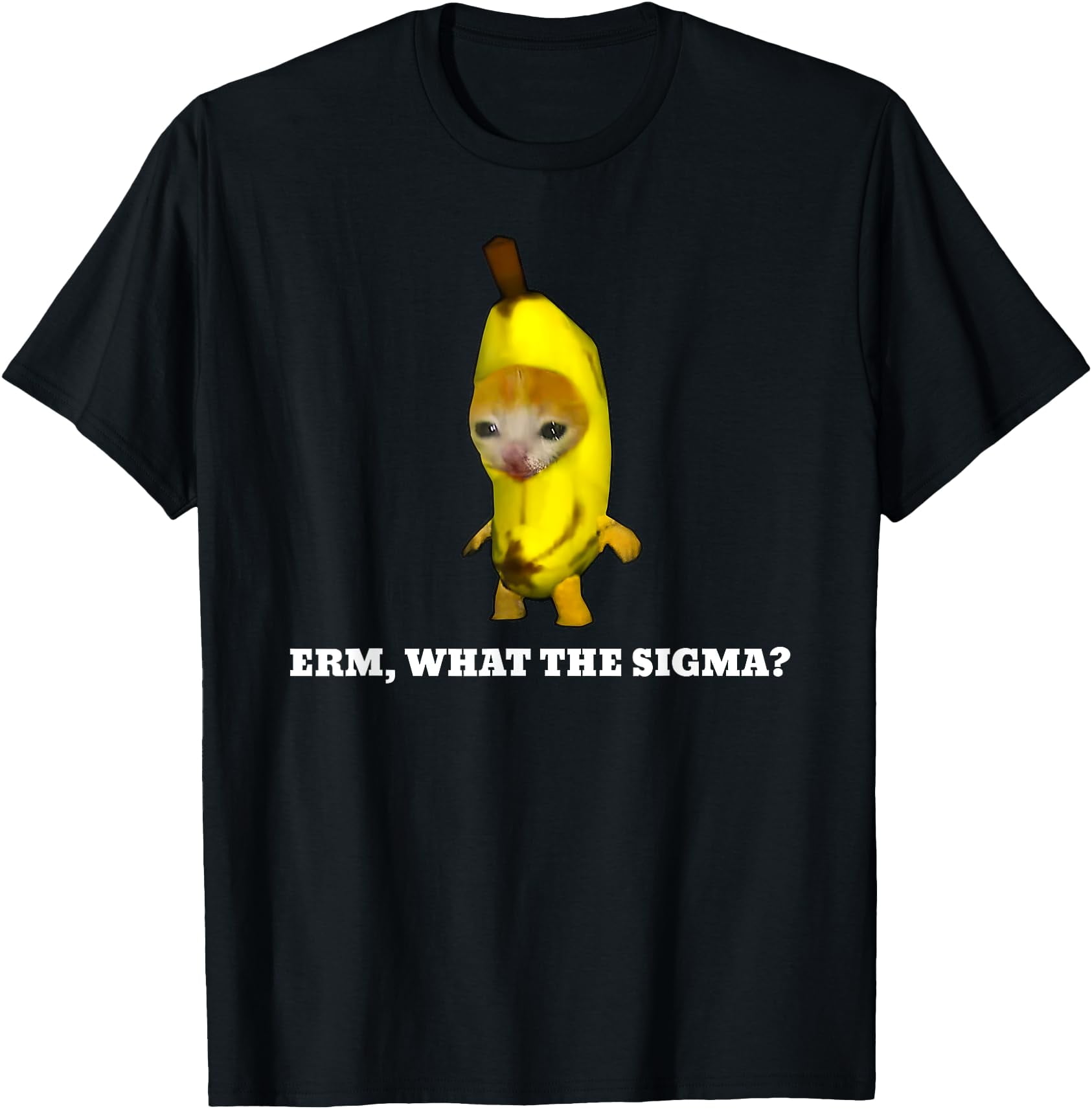 Erm, What Sigma? Cat banana meme T-Shirt,Red color,size M - Walmart.com