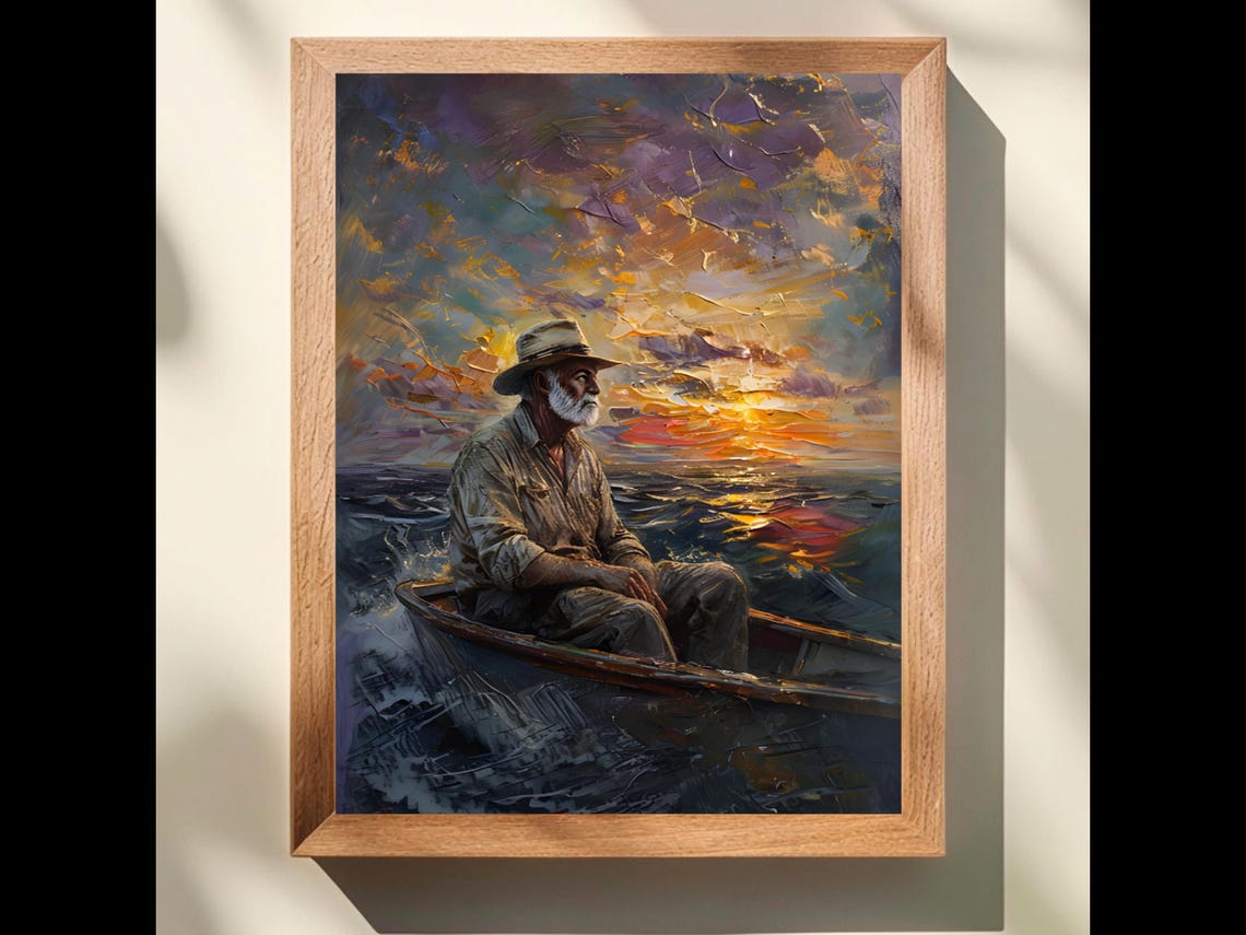Ernest Hemingway Art, Hemingway, Fisherman Aesthetic, Old Man And The ...
