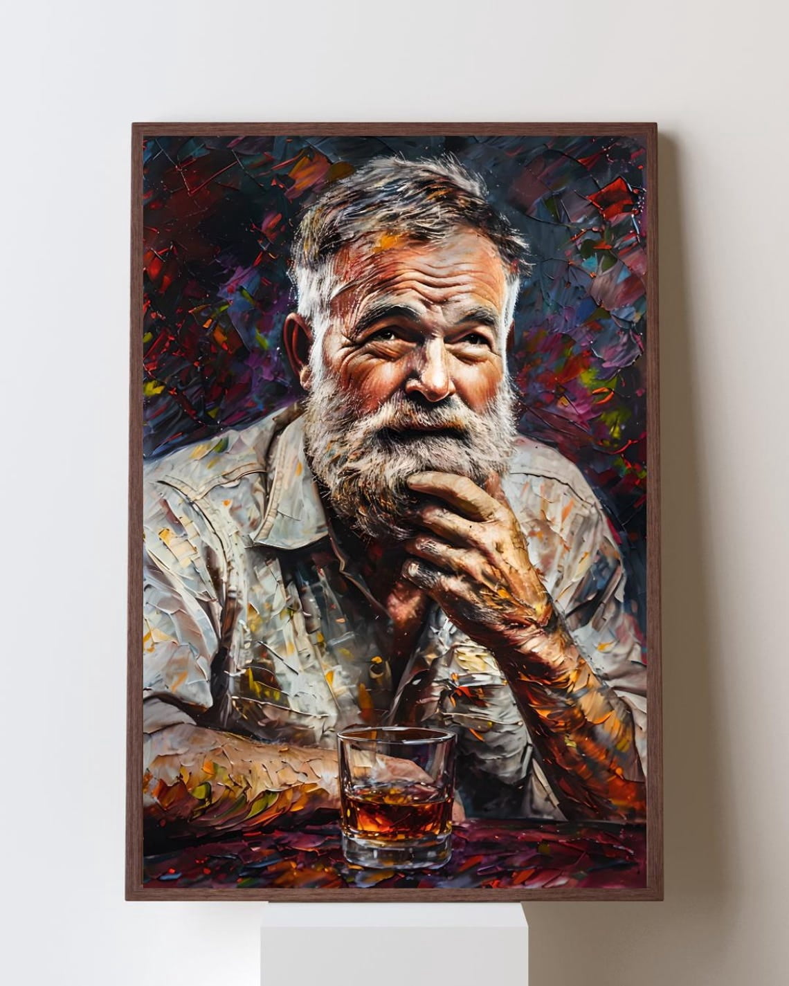 Ernest Hemingway Bar Cart Bourbon Decor American Author for Book Lovers ...