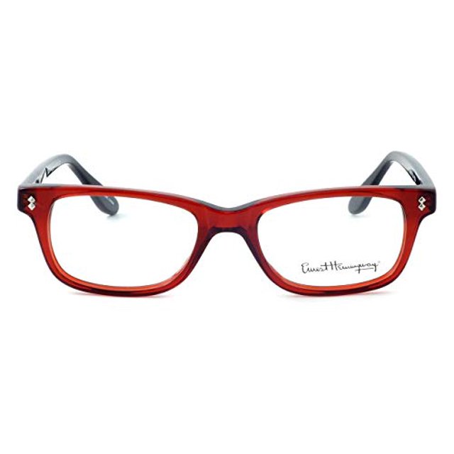Ernest Hemingway H4617 Rectangular Frame Eyeglasses Red Crystal/Black ...