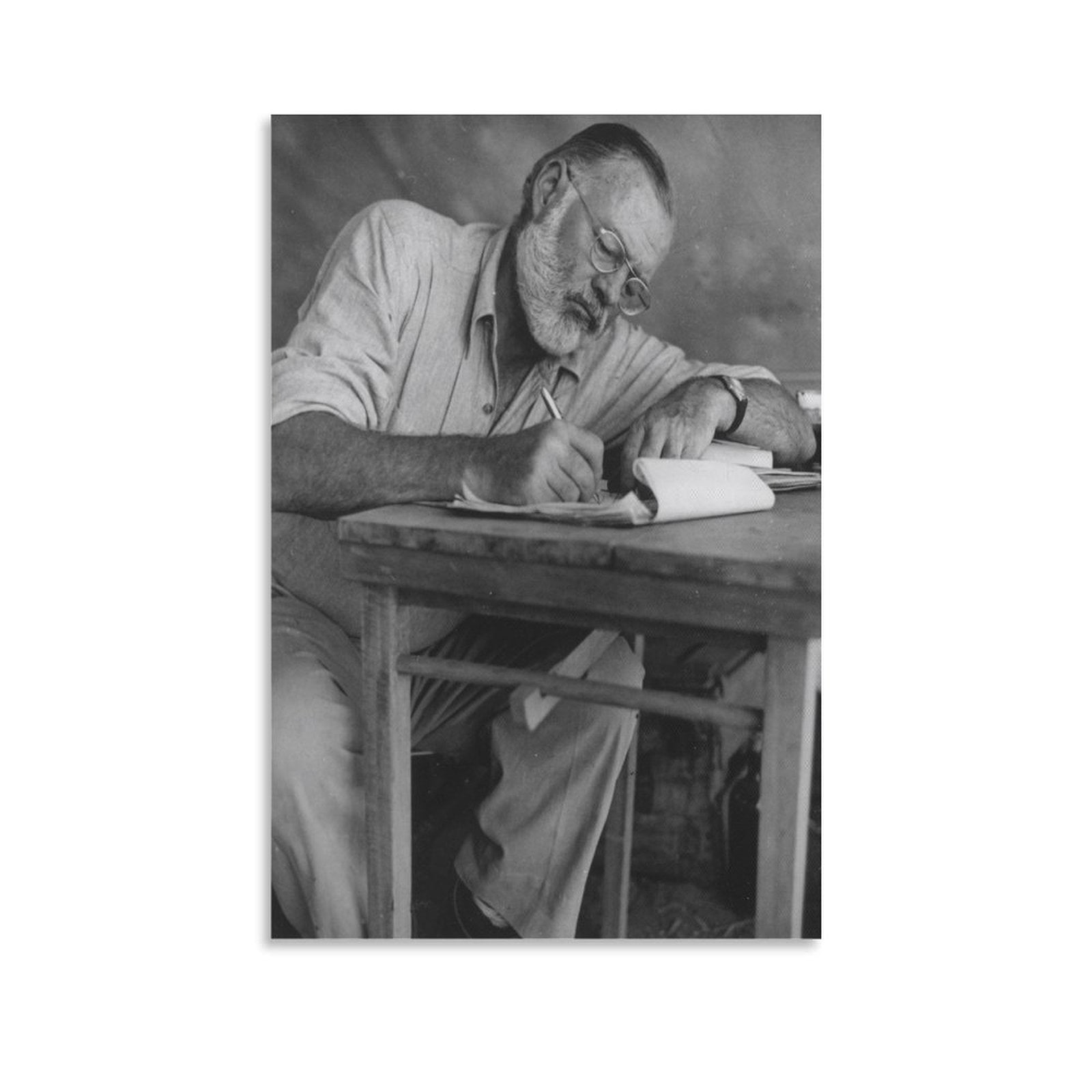 Ernest Hemingway Photo Artworks Canvas Poster Room Aesthetic Wall Art ...