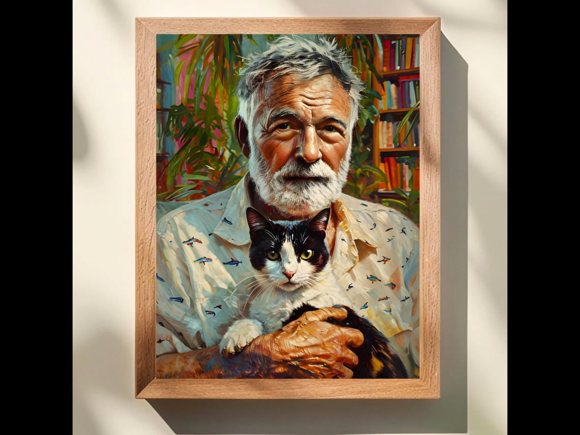 Ernest Hemingway Portrait With His Cat, Hemingway Cat, Hemingway House ...
