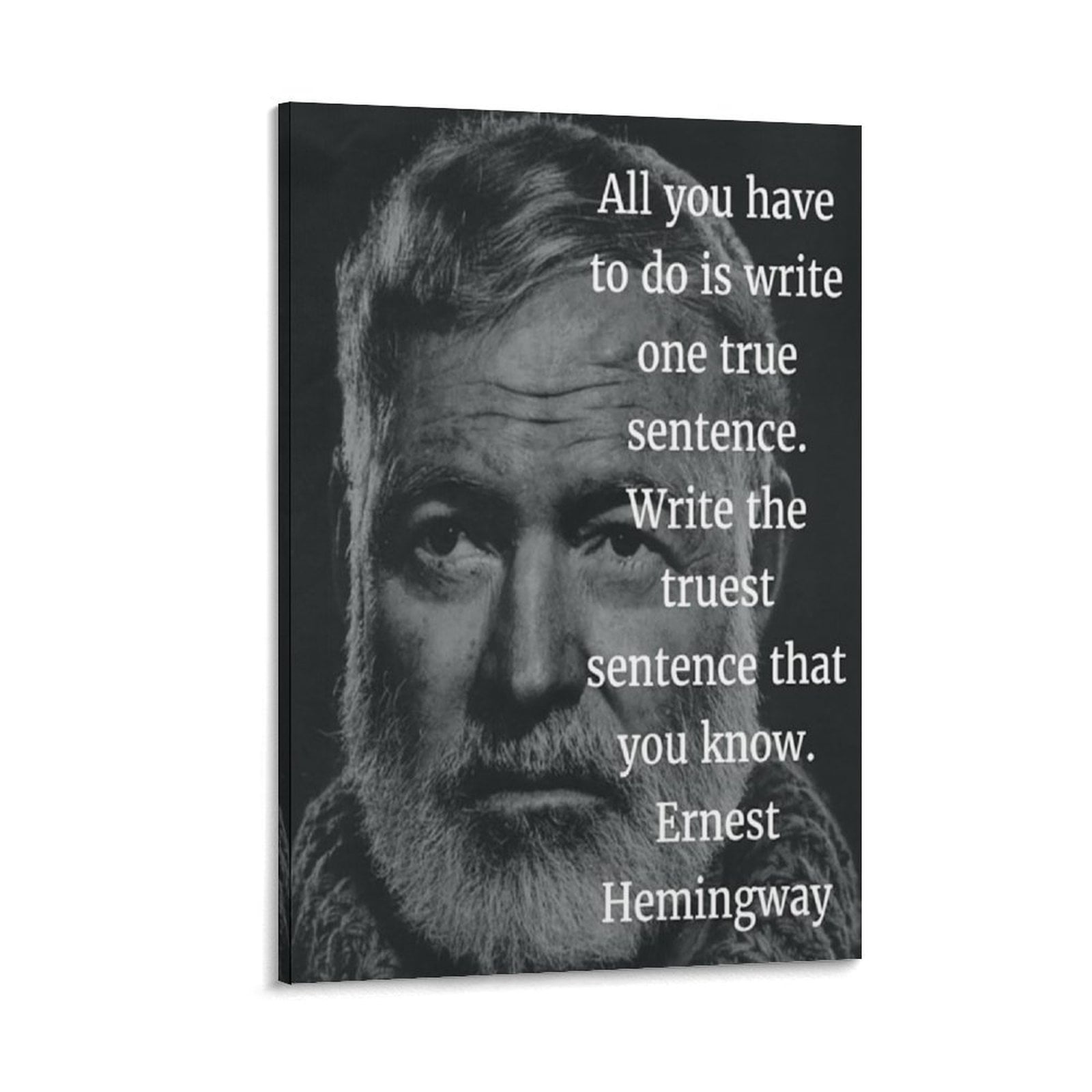 Ernest Hemingway Quote Poster Gifts Canvas Painting Poster Wall Art ...