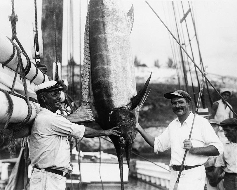Ernest Hemingway and Captain Joe Russell Style - A - 12x18 Inch ...