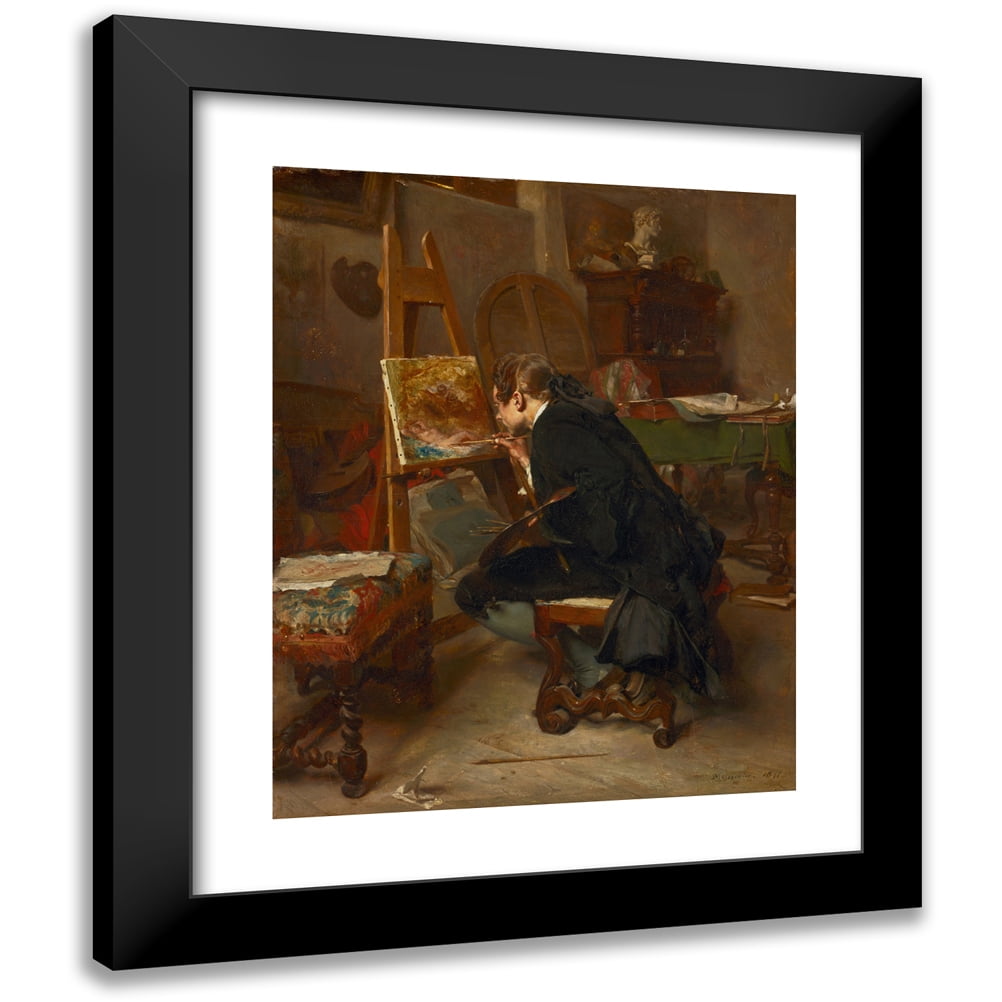 Ernest Meissonier 12x14 Black Modern Framed Museum Art Print Titled - A ...
