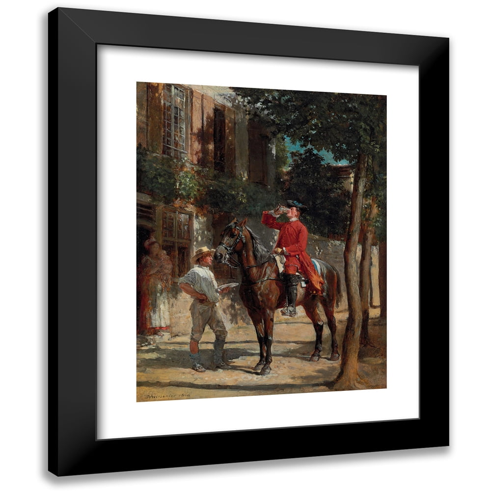 Ernest Meissonier 12x14 Black Modern Framed Museum Art Print Titled ...