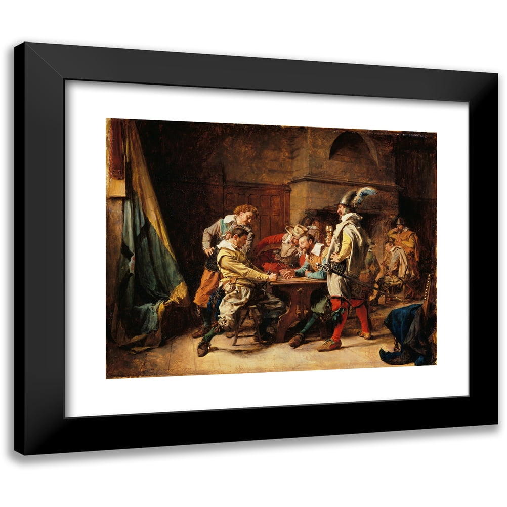 Ernest Meissonier 14x12 Black Modern Framed Museum Art Print Titled ...