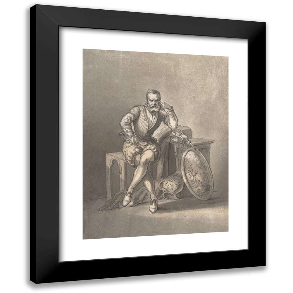 Ernest Meissonier 19x24 Black Modern Framed Museum Art Print Titled ...