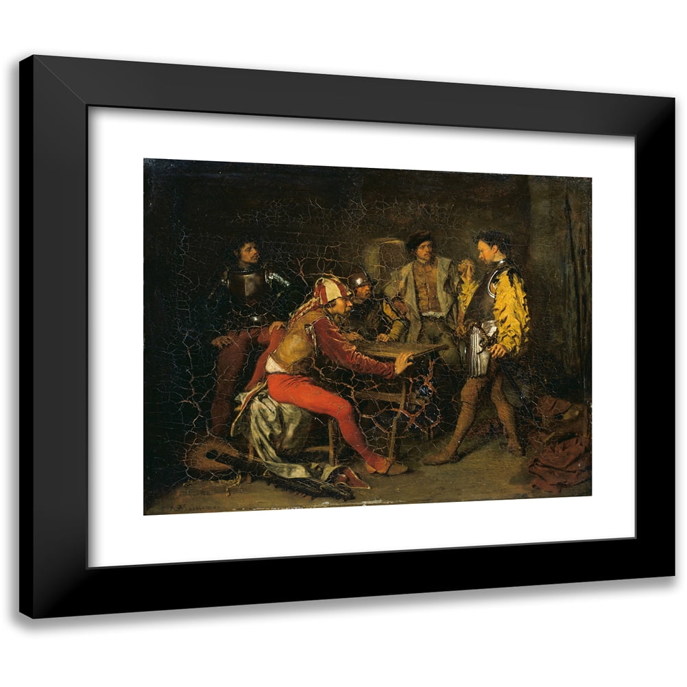 Ernest Meissonier 24x20 Black Modern Framed Museum Art Print Titled ...