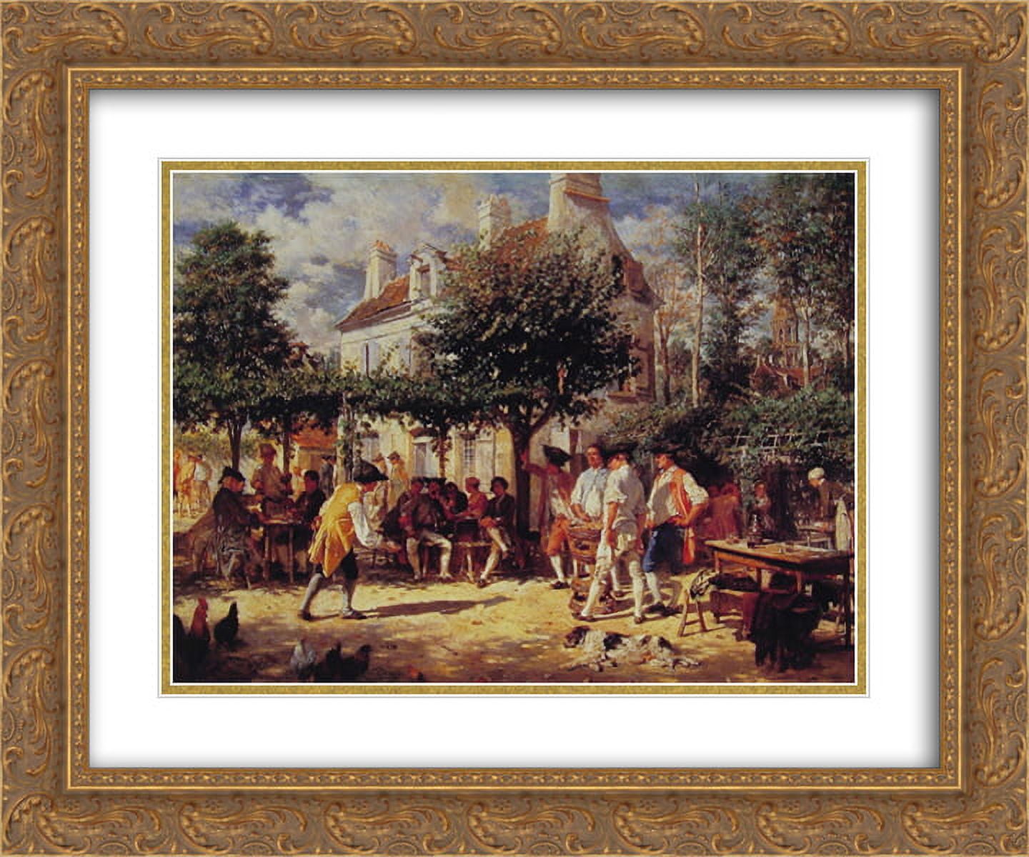Ernest Meissonier 2x Matted 24x20 Gold Ornate Framed Art Print 'Sunday ...