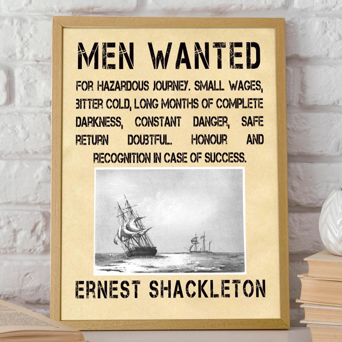 Ernest Shackleton Men Wanted Poster Antarctica Expedition Poster ,Decor ...