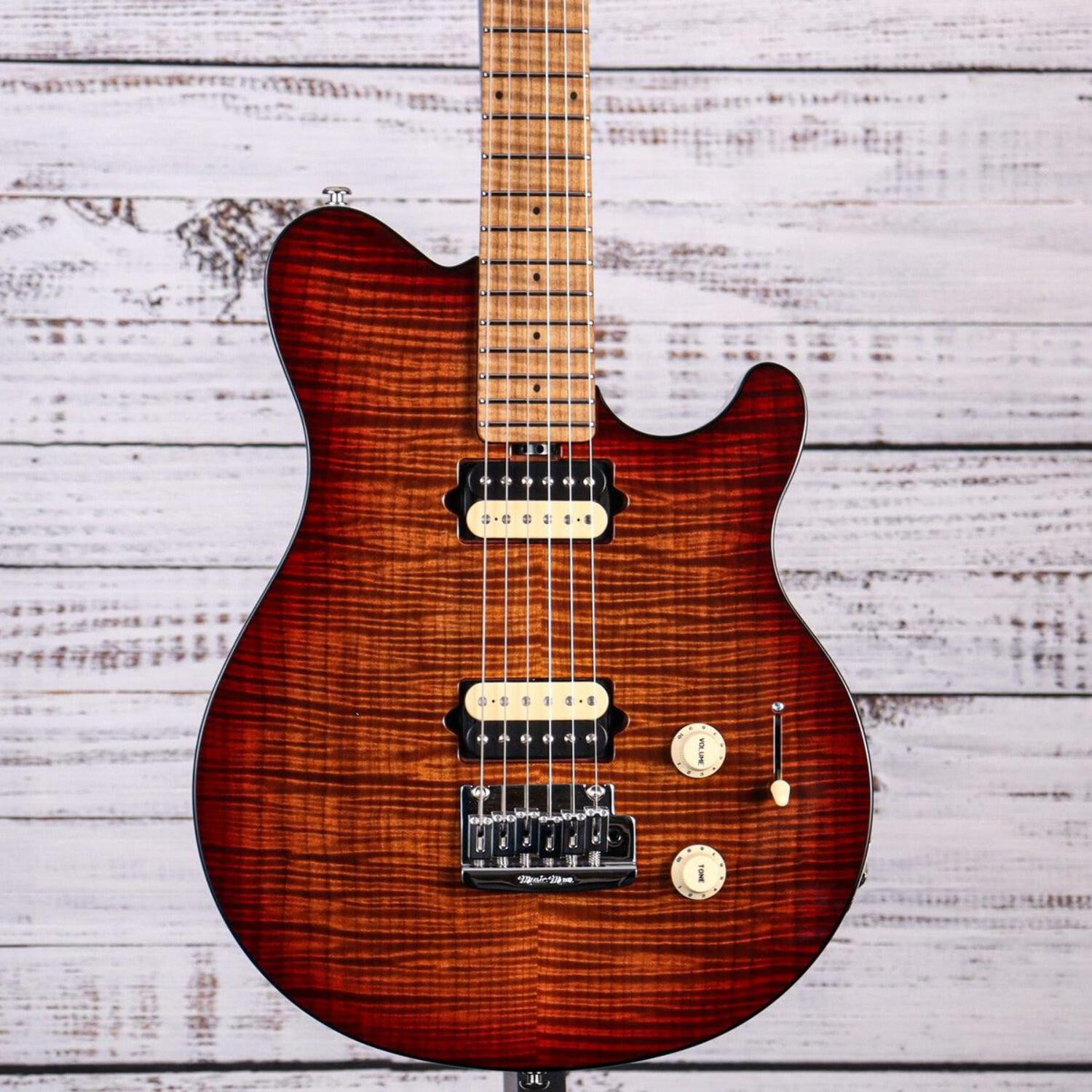 Ernie Ball Axis Super Sport Electric Guitar | Roasted Amber Flame ...