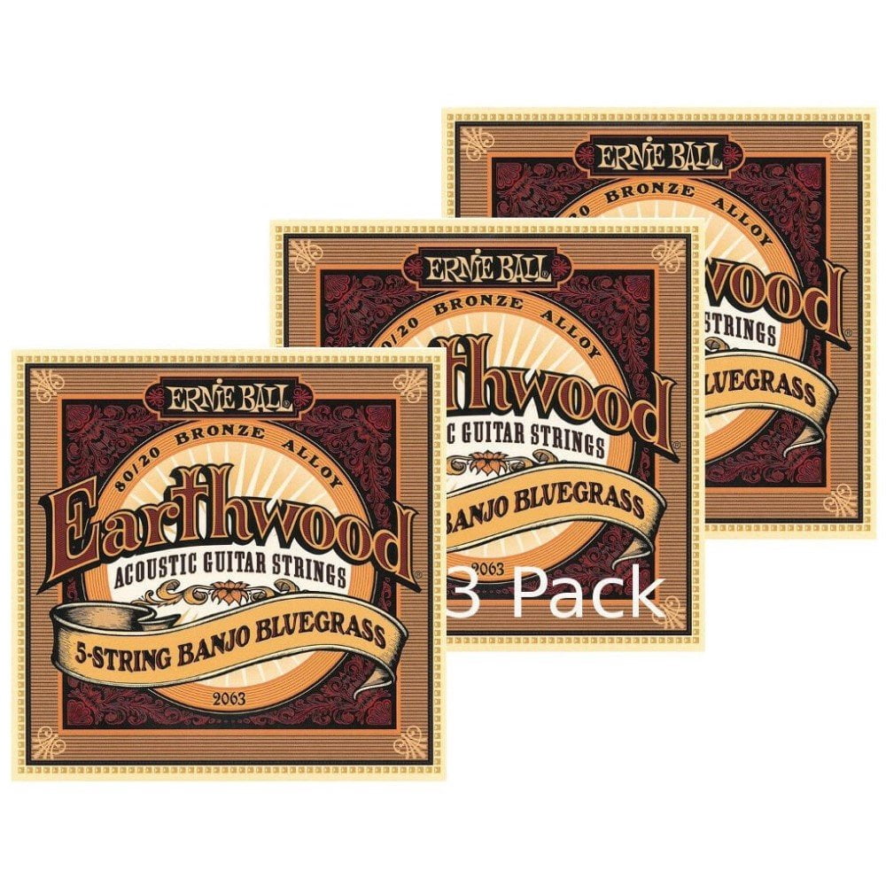Ernie Ball Earthwood Banjo Strings 5-String Loop End Set 80/20 Bronze 3 ...