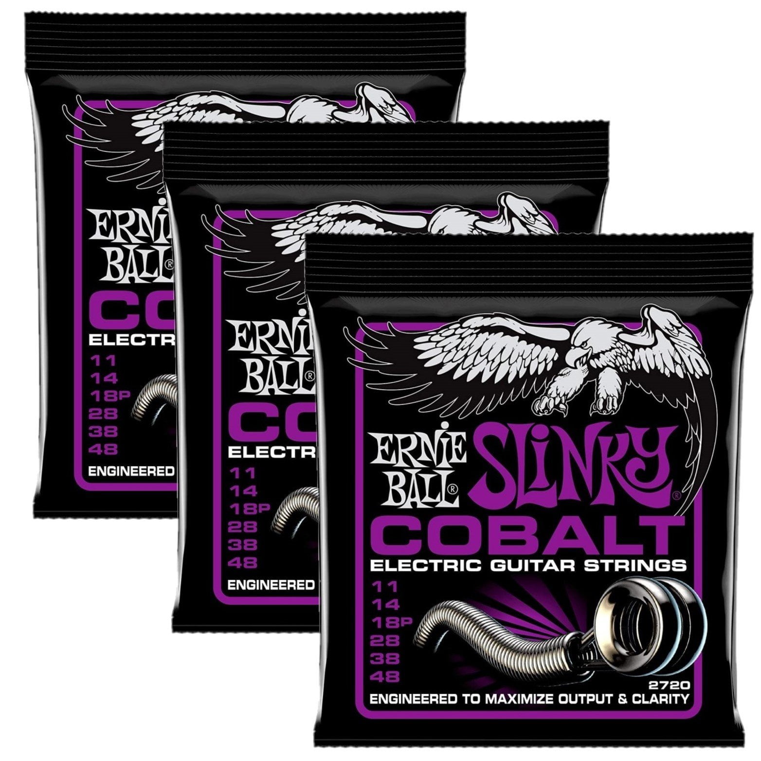 Ernie Ball Electric Guitar Strings 2720 Cobalt 11-48 Power Slinky 3Pack - Walmart.com