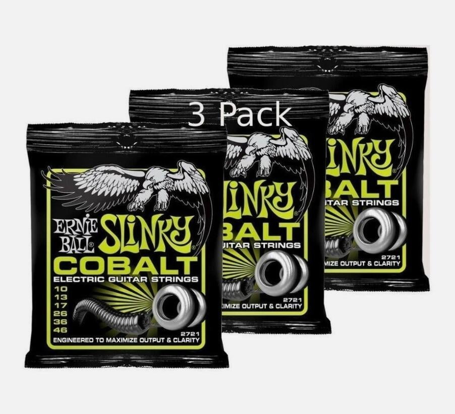 Ernie Ball Electric Guitar Strings Cobalt Slinky 10-46 2721 Regular 3 ...