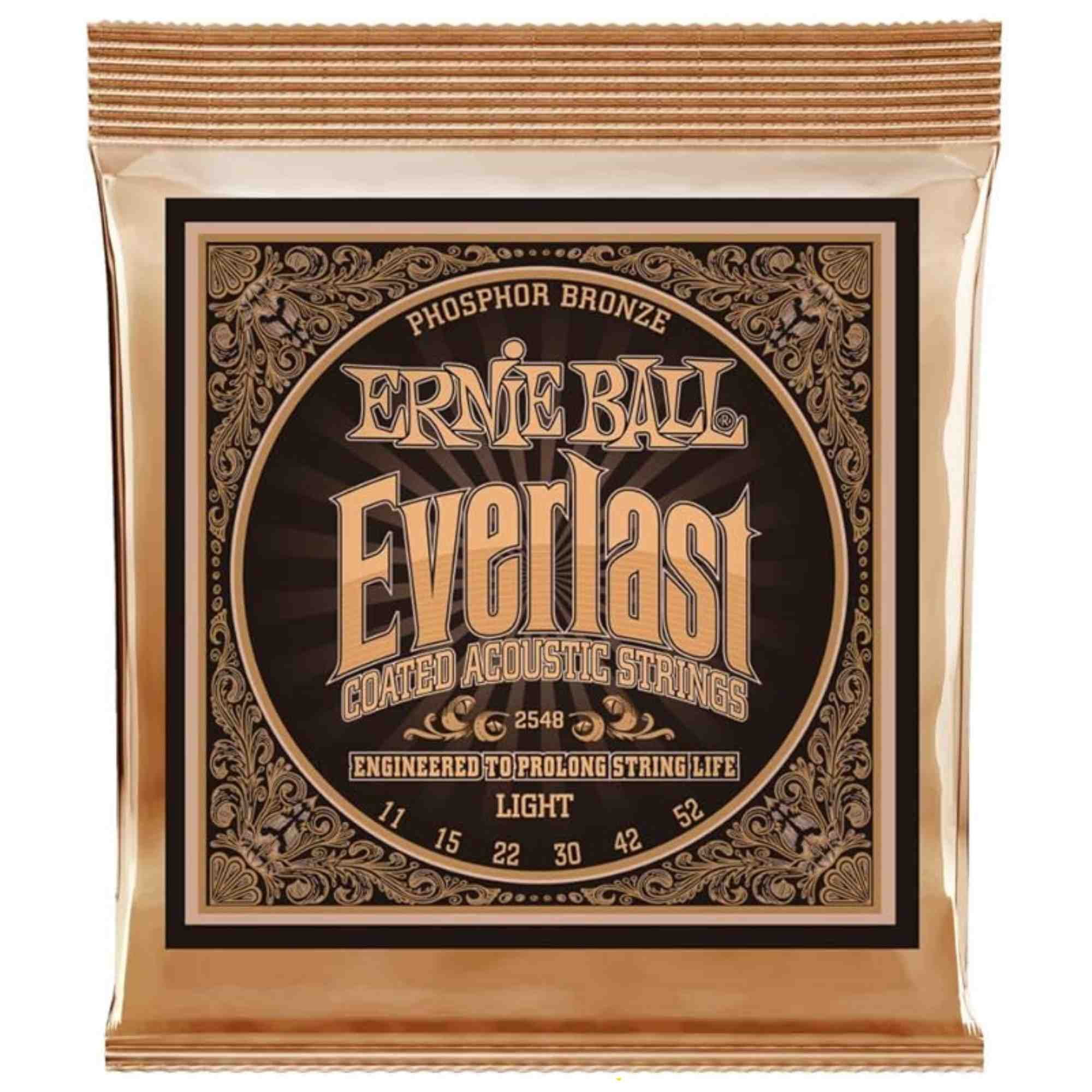 Ernie Ball Everlast Light Coated Phosphor Bronze Acoustic Guitar ...