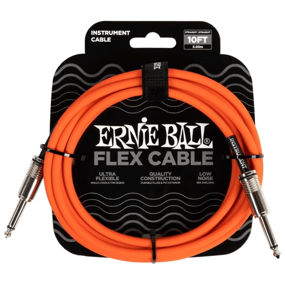 Ernie Ball Flex Instrument Cable Straight/Straight 10ft - Orange ...