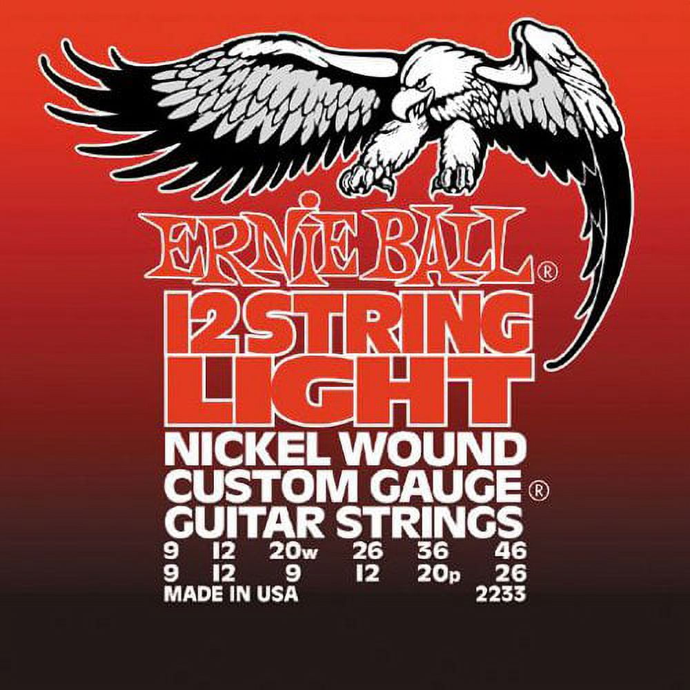 Ernie Ball Light 12-String Light Nickel Wound Electric Guitar Strings ...