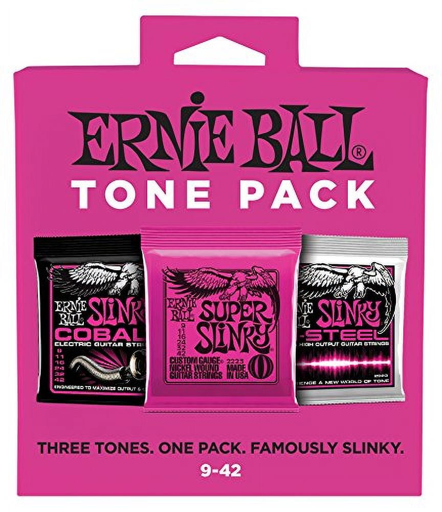 Ernie Ball Super Slinky 9-42 Electric Guitar String Tone Pack - Walmart.com