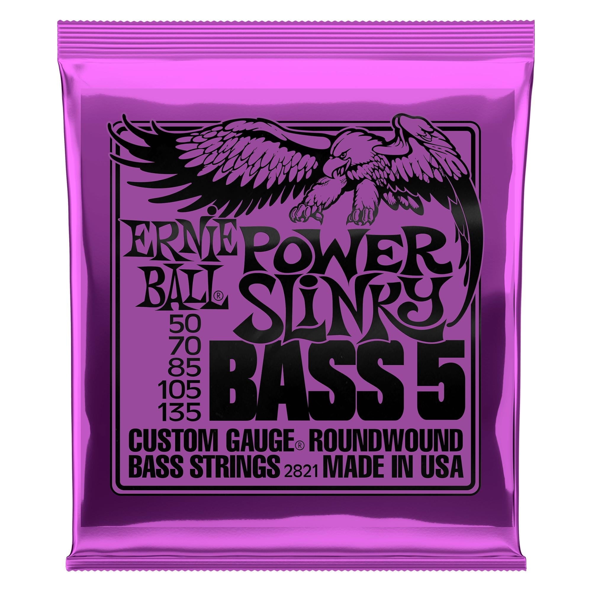 Ernie Ball Power Slinky 5-String Nickel Wound Electric Bass Strings ...