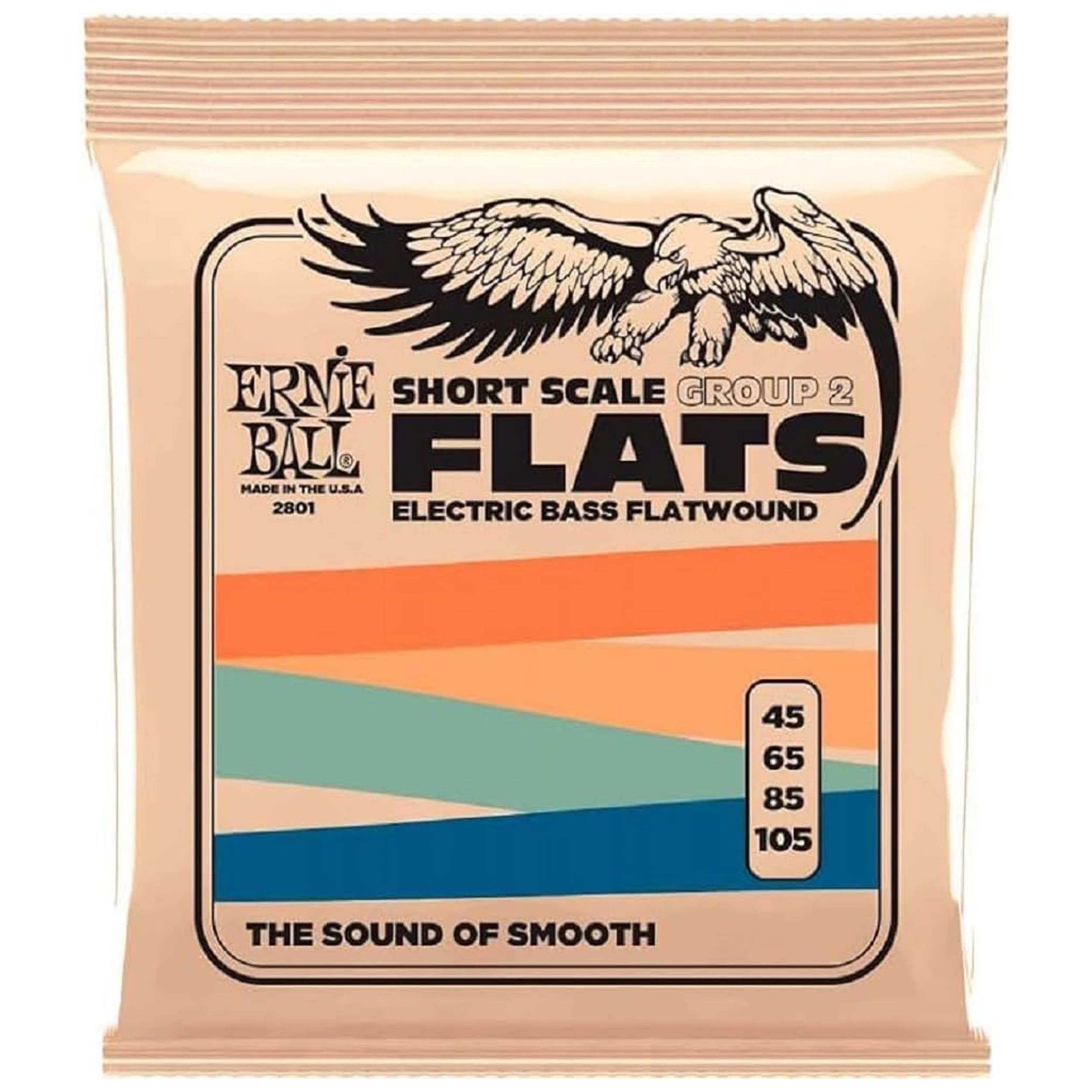 Ernie Ball Stainless Steel Flatwound Short Scale Electric Bass Strings ...