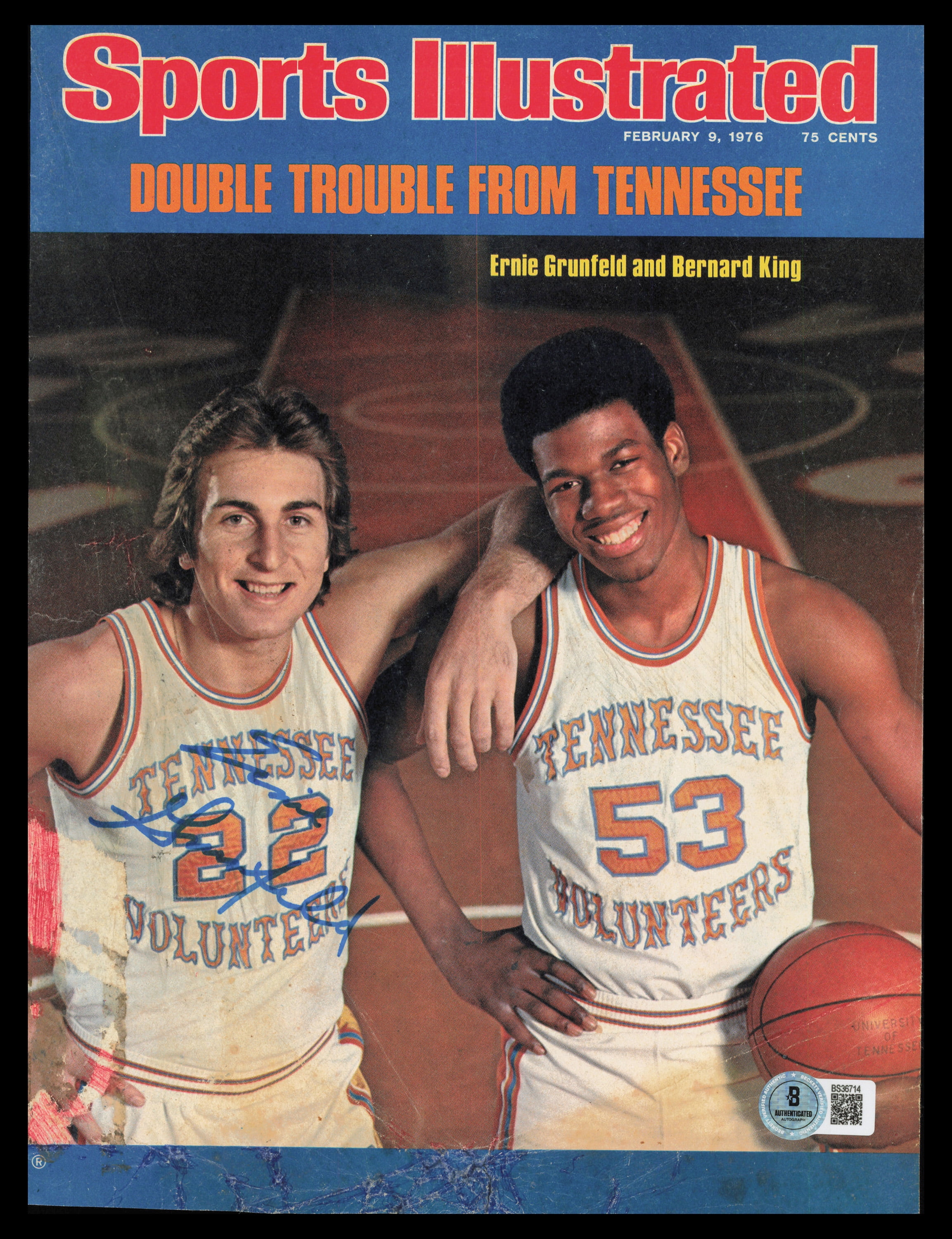 Ernie Grunfeld Autographed Sports Illustrated Cover Tennessee Beckett BAS QR #BS36714 - Walmart.com