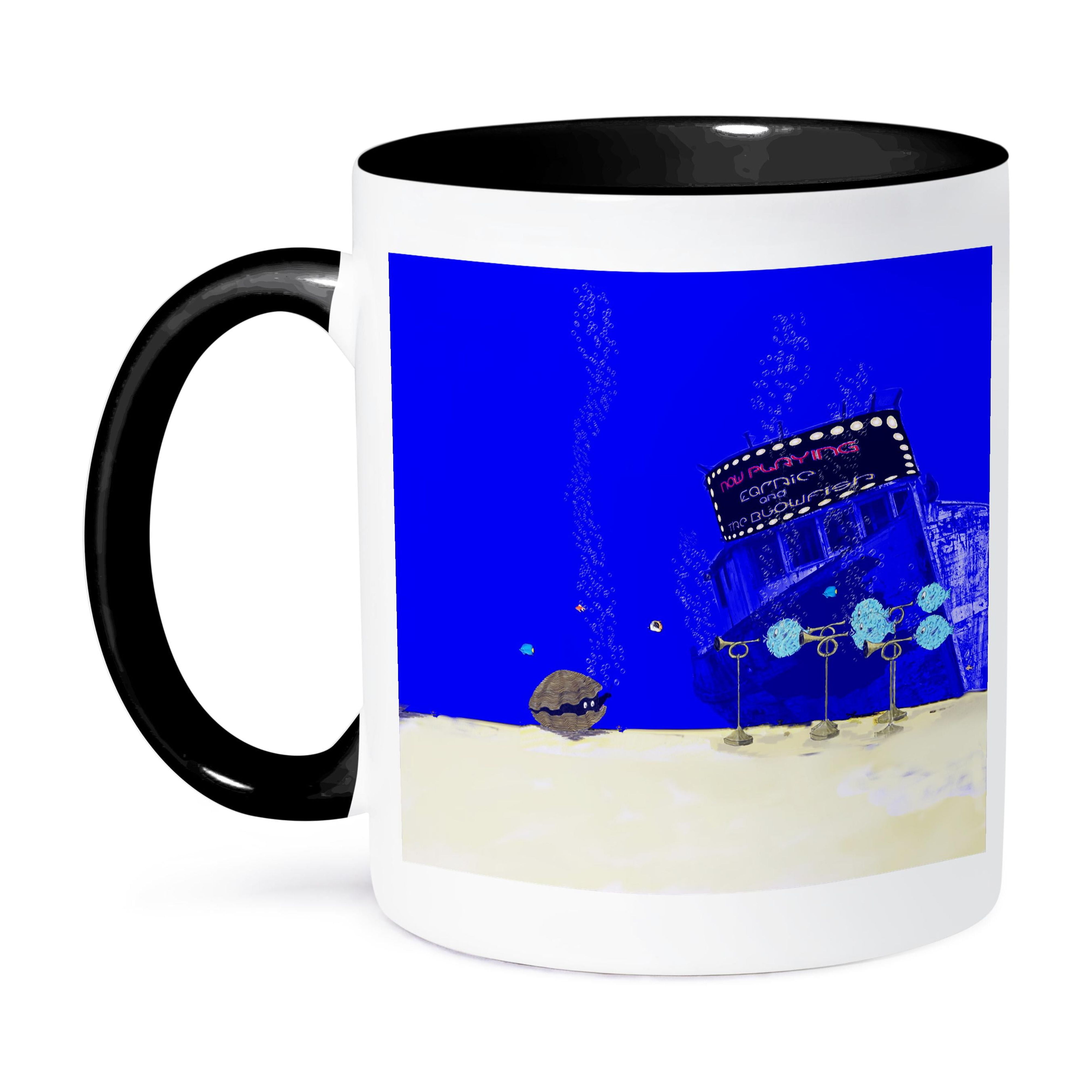 3dRose, Ernie and the Blowfish. Cartoon of Ernie the clam conducting ...