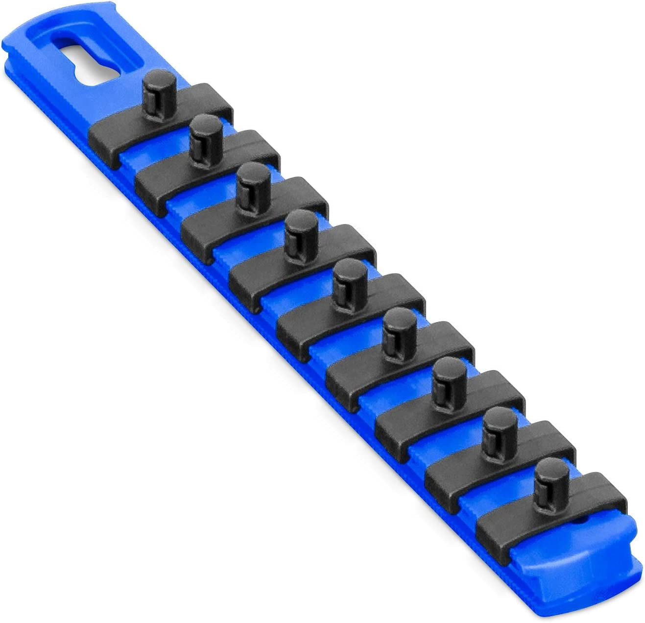 Ernst 8407 8” 1/4" Drive Socket Organizer w/ 9 Twist Lock Clips - Blue ...