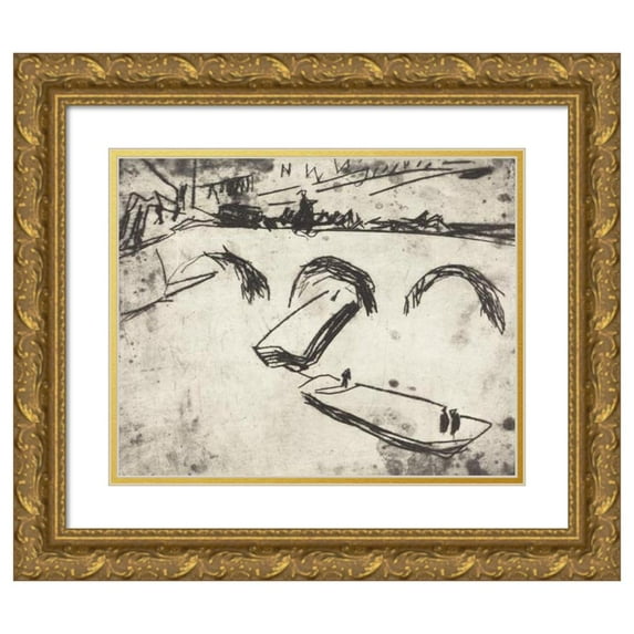 Ernst Ludwig Kirchner 14x12 Gold Ornate Wood Frame and Double Matted ...