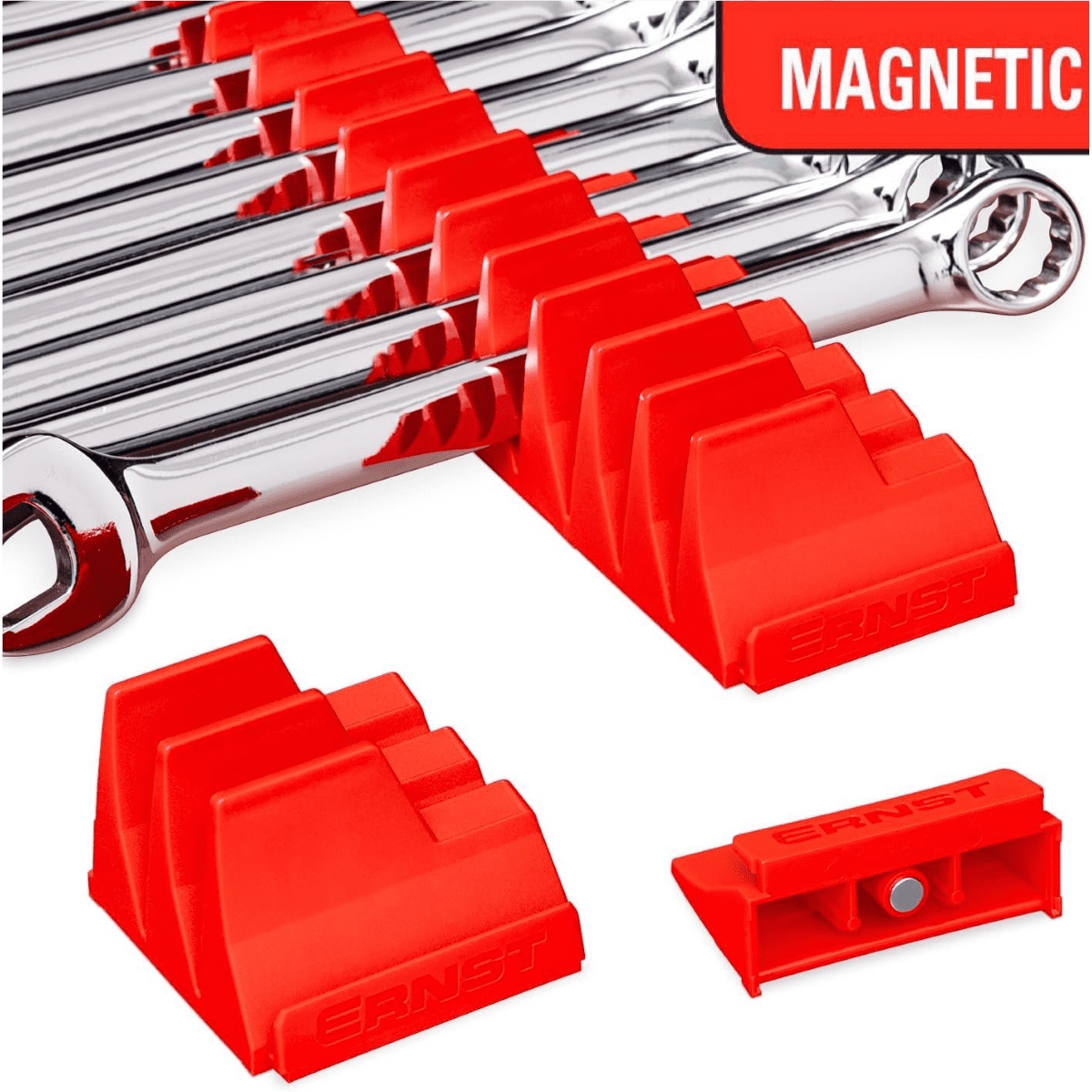 Ernst Mfg. 40 Tool Magnetic Modular Wrench Pro Organizer - Red ...