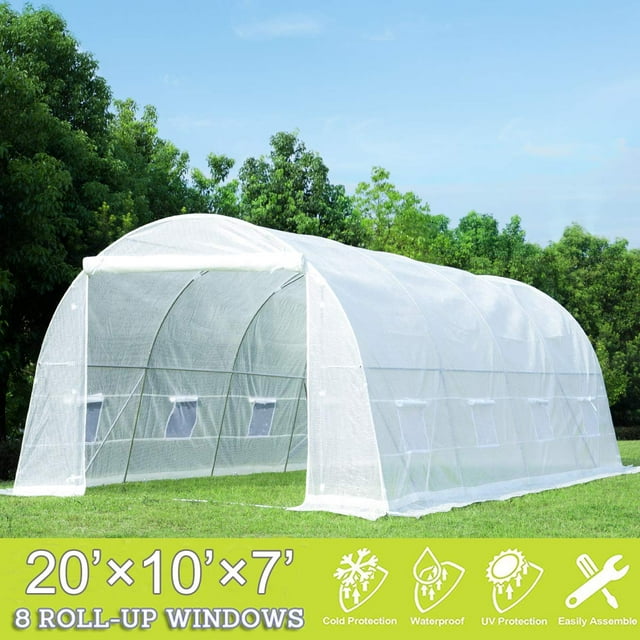 Erommy 20'x10'x7' Large Outdoor Greenhouse, Portable Plant Hot House, Walking Tunnel Tent ...
