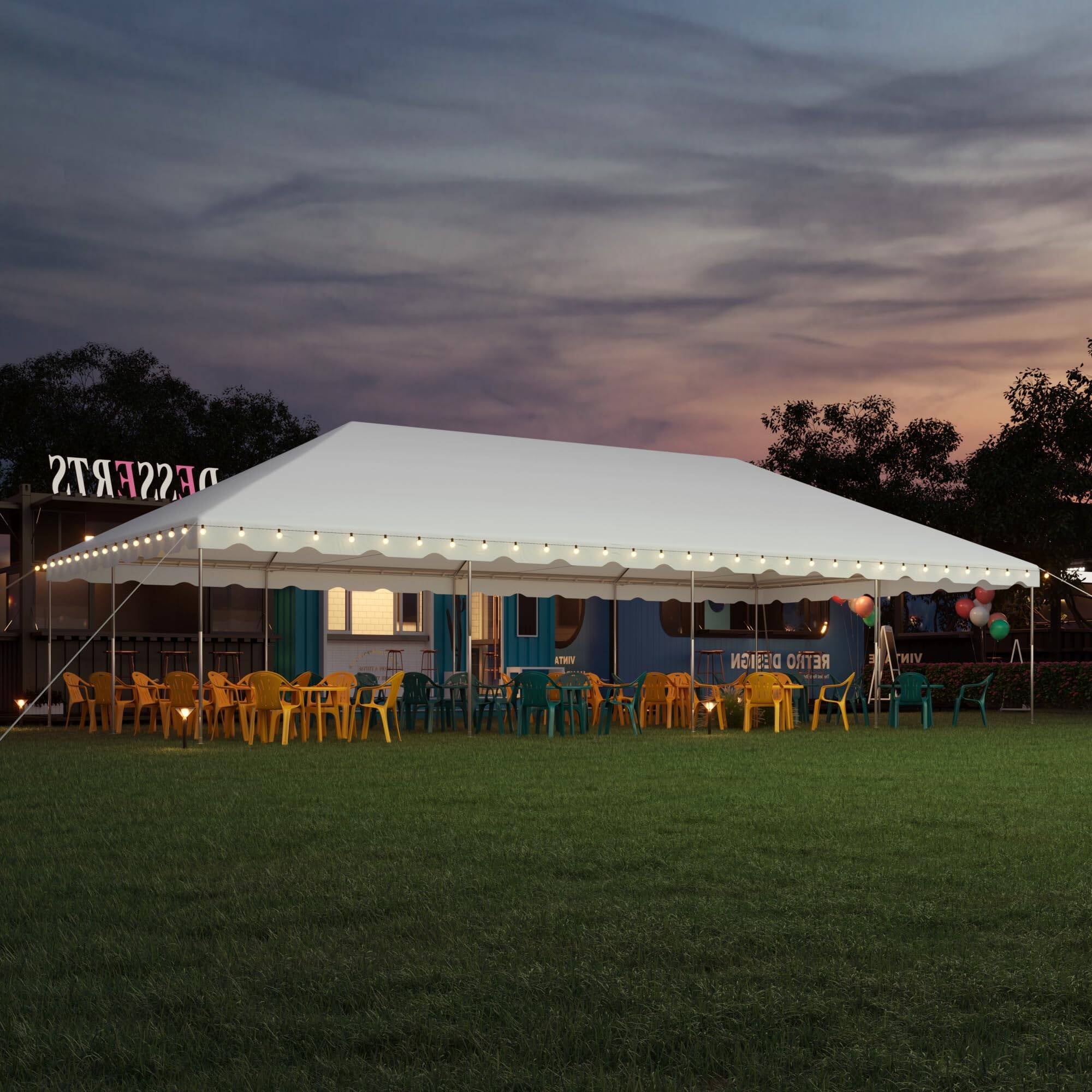 Erommy 20x40ft Party Tent, Heavy Duty Outdoor Canopy Tent for Party, Event, Commercials, White ...