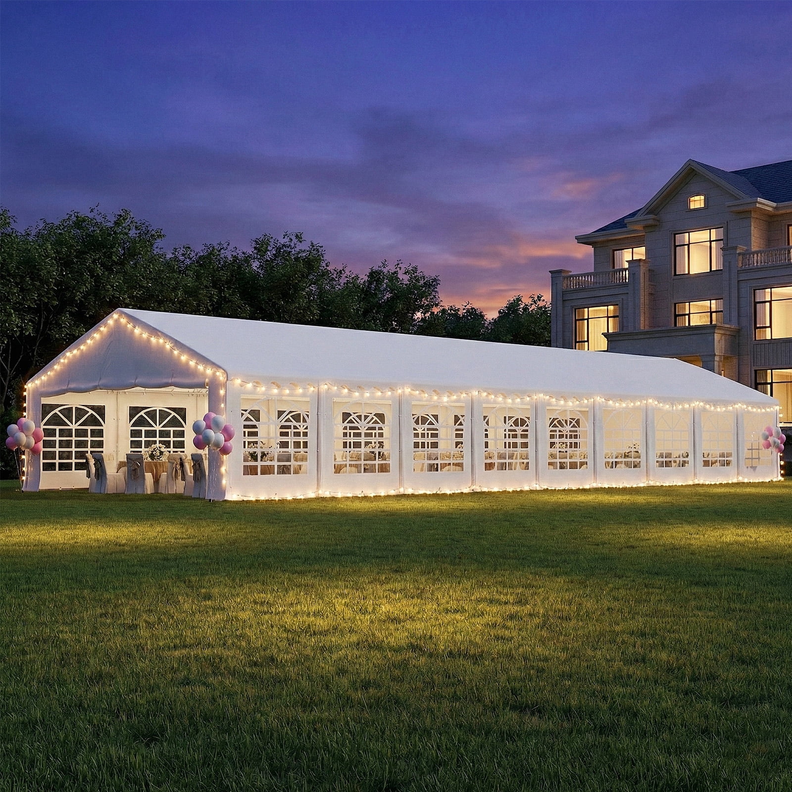 Erommy 20x60 ft Heavy Duty Party Tent, Large Outdoor Wedding Tent with ...