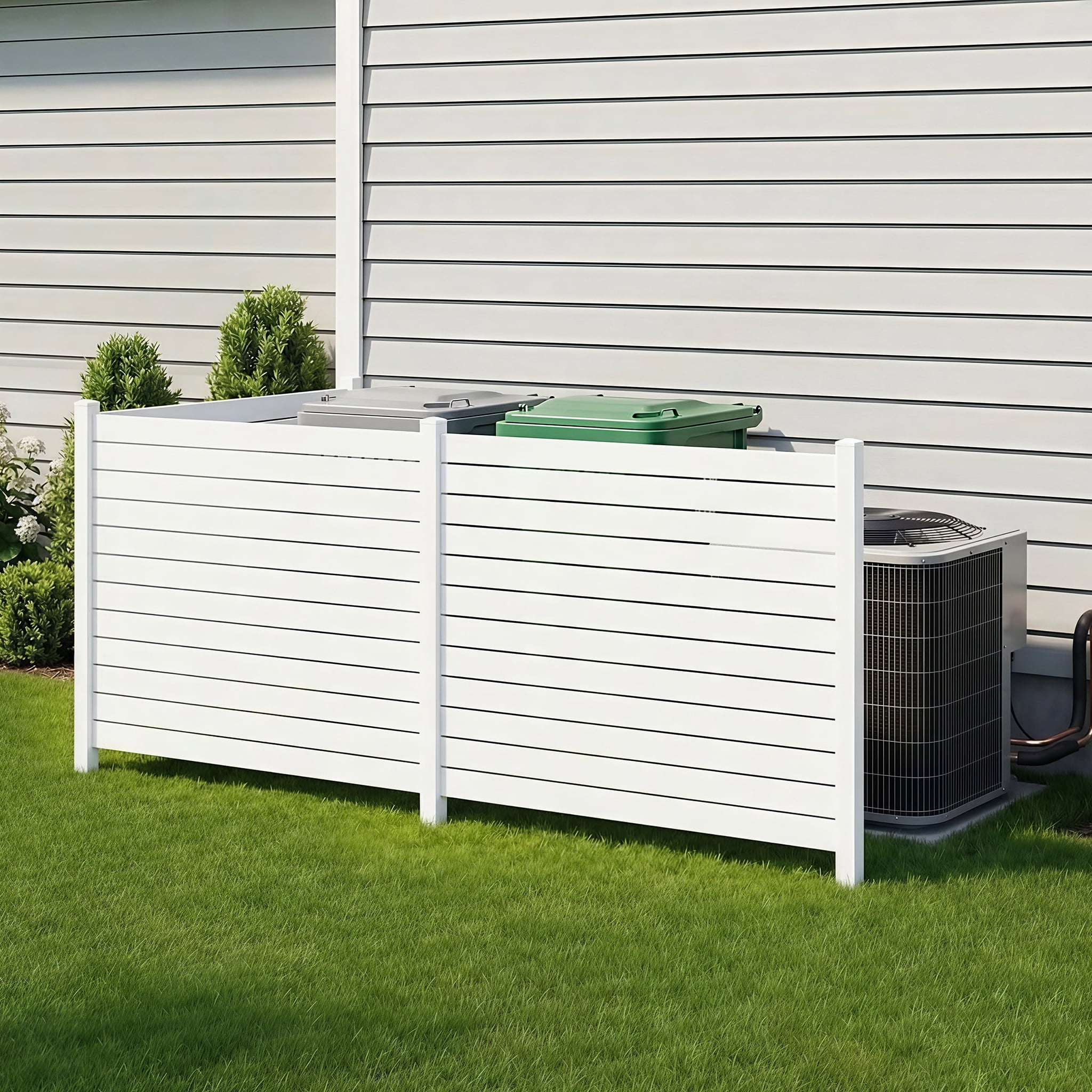 Erommy 3 Panels Outdoor Privacy Fence, 48in H x 48in W Air Conditioner ...