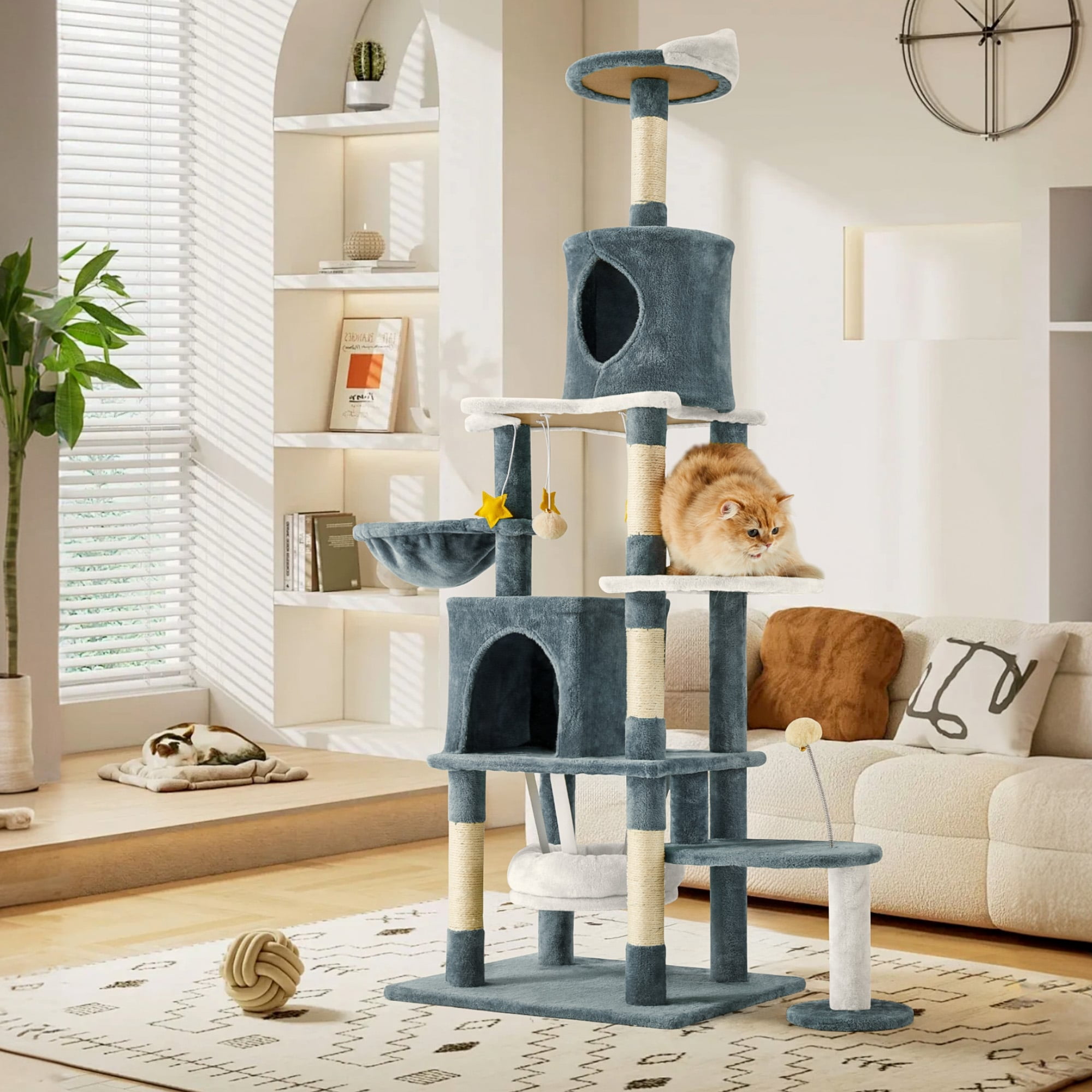 Erommy Cat Tree Tower,Indoor Cat Tree with Sisal Scratching Posts, Cozy ...