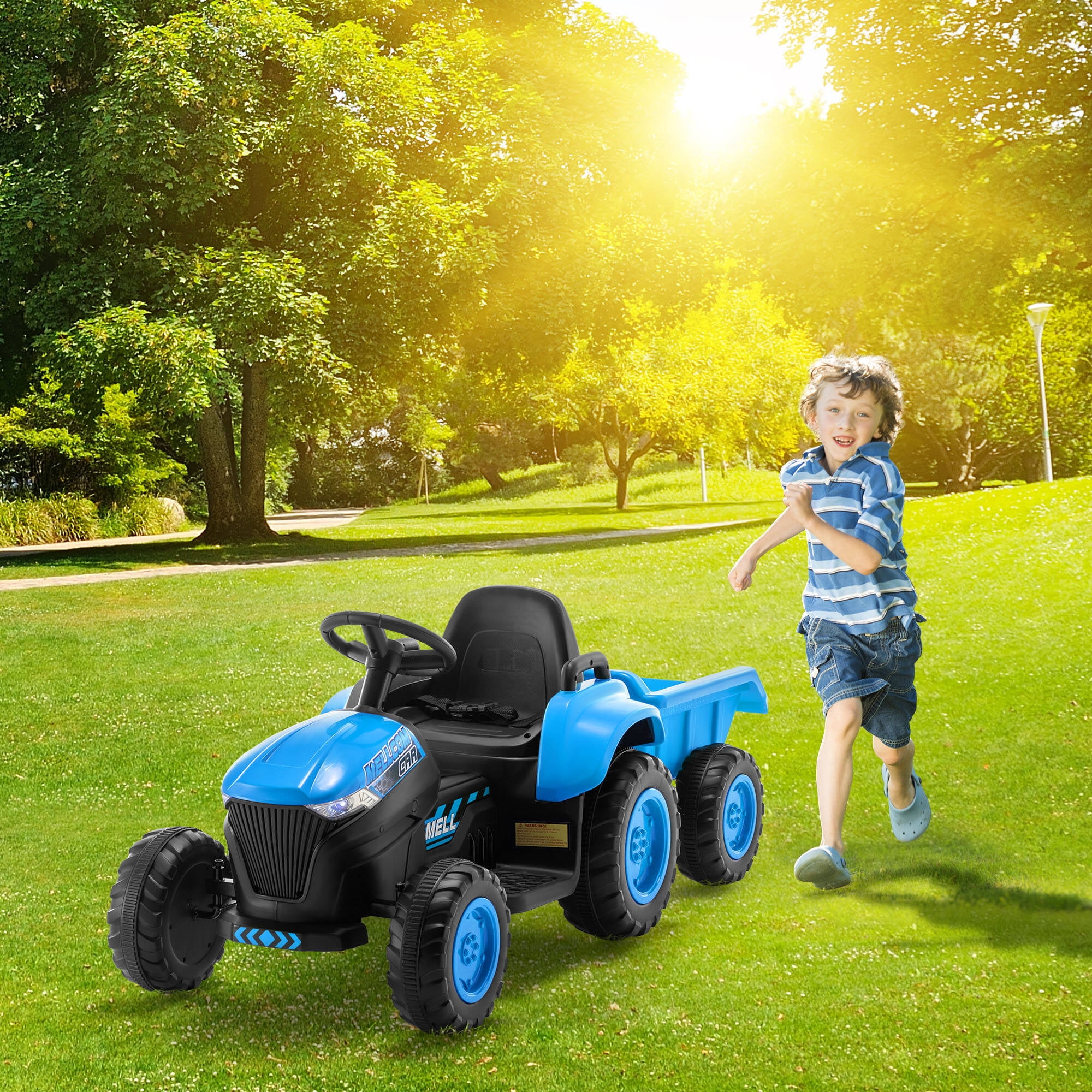 Erommy Kids Ride on Tractor with Remote Control, 12V Battery Powered ...